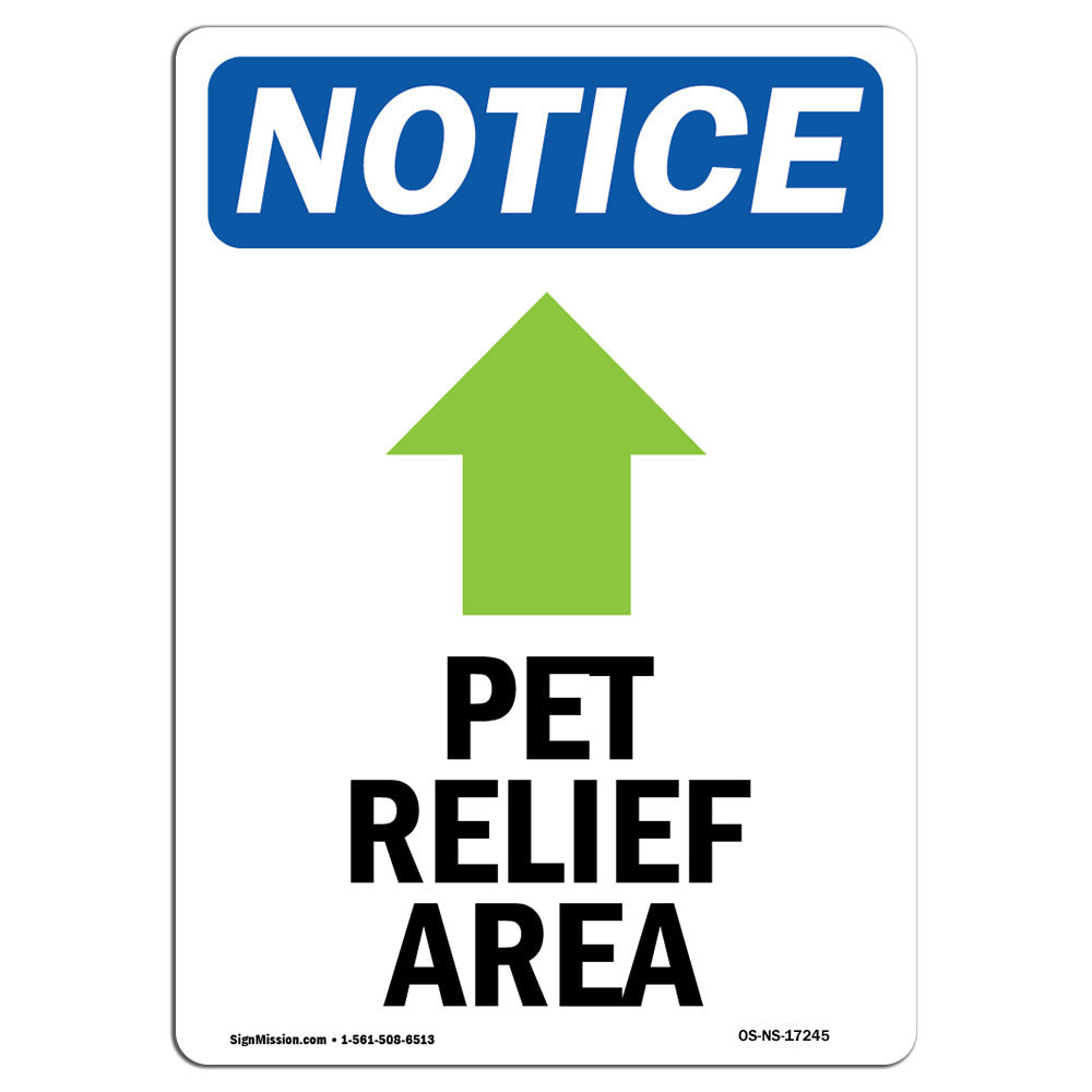 SignMission Pet Relief Area Up Arrow Sign with Symbol | Wayfair