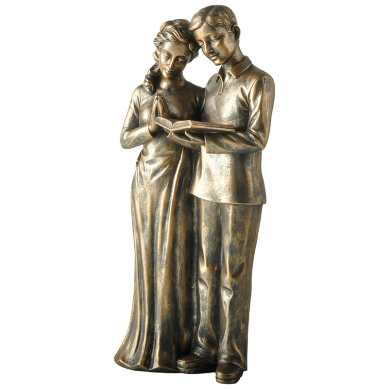 Charlton Home® Husband & Wife Praying Couple Statue Sculpture - Wedding ...