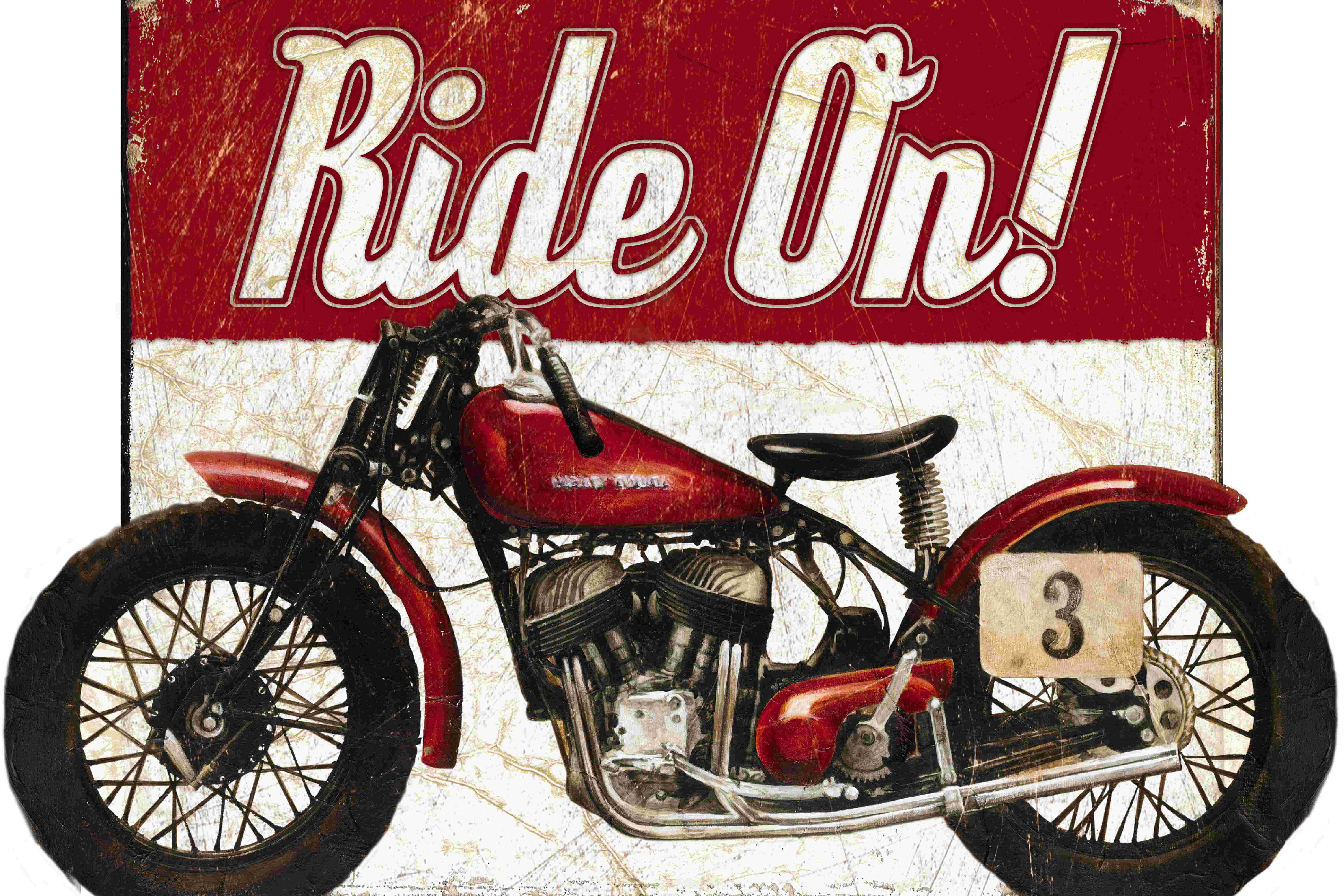 Williston Forge Motorcycle Signage - Wrapped Canvas Graphic Art | Wayfair