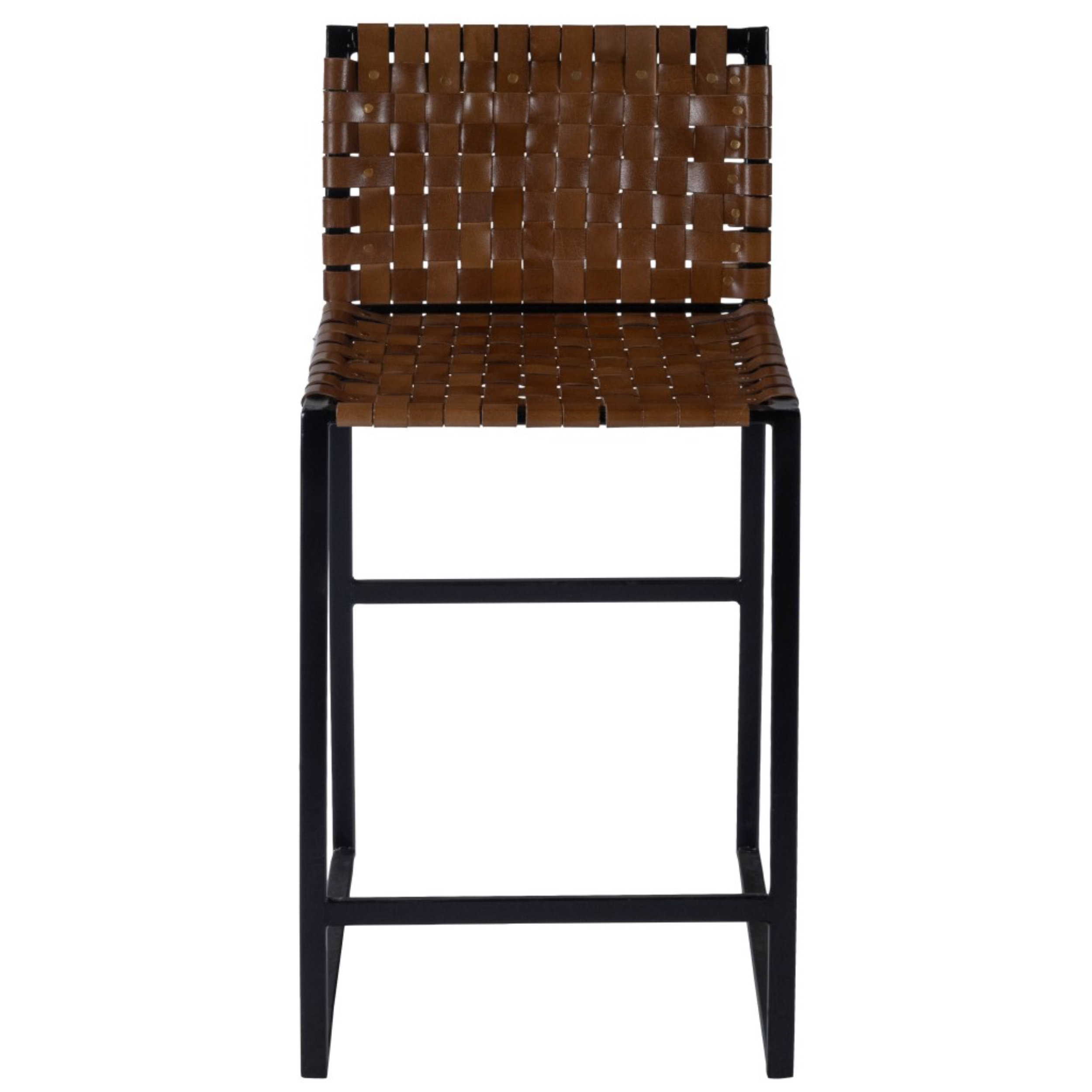 17 Stories Brown Woven Leather Counter Stool - Wayfair Canada