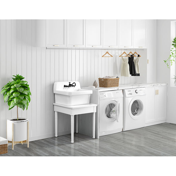 ELLAI Solid Wood Table Laundry Sink Table Freestanding for 24-inch ...