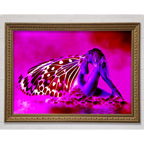 Happy Larry Pink Angel Wings Framed Print | Wayfair.co.uk
