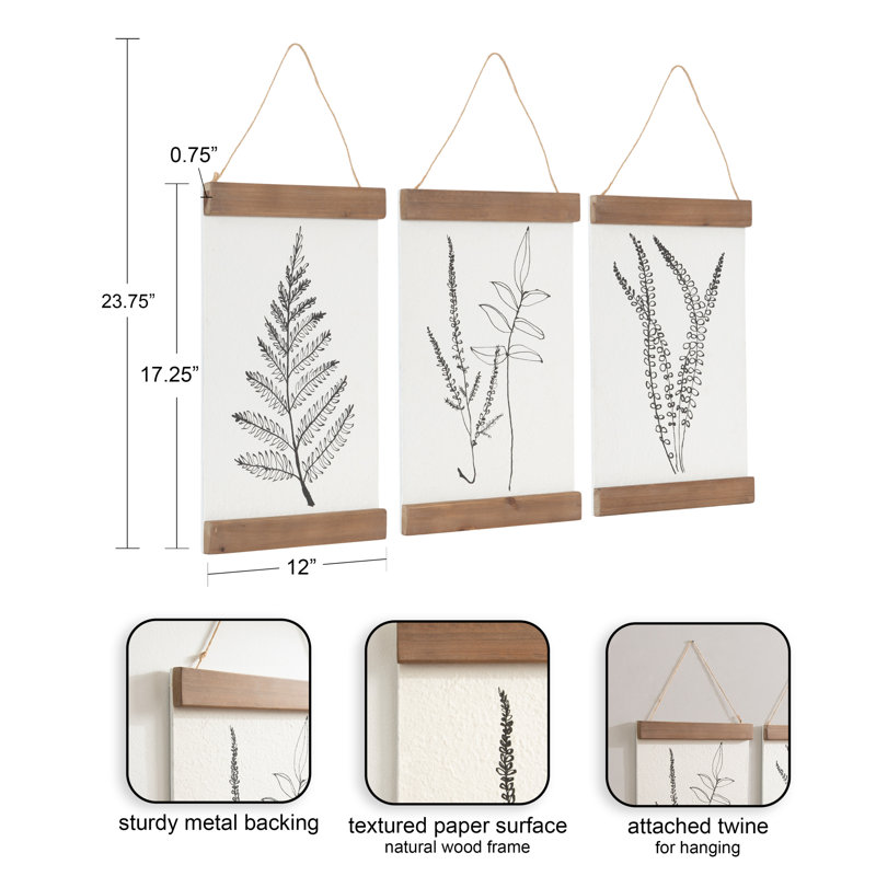 Gracie Oaks Decorative Three-Piece Wall Art Set | Wayfair