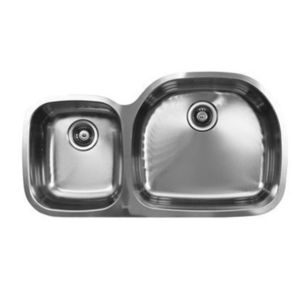 Ukinox 38'' L Double Bowl Stainless Steel Kitchen Sink - Wayfair Canada