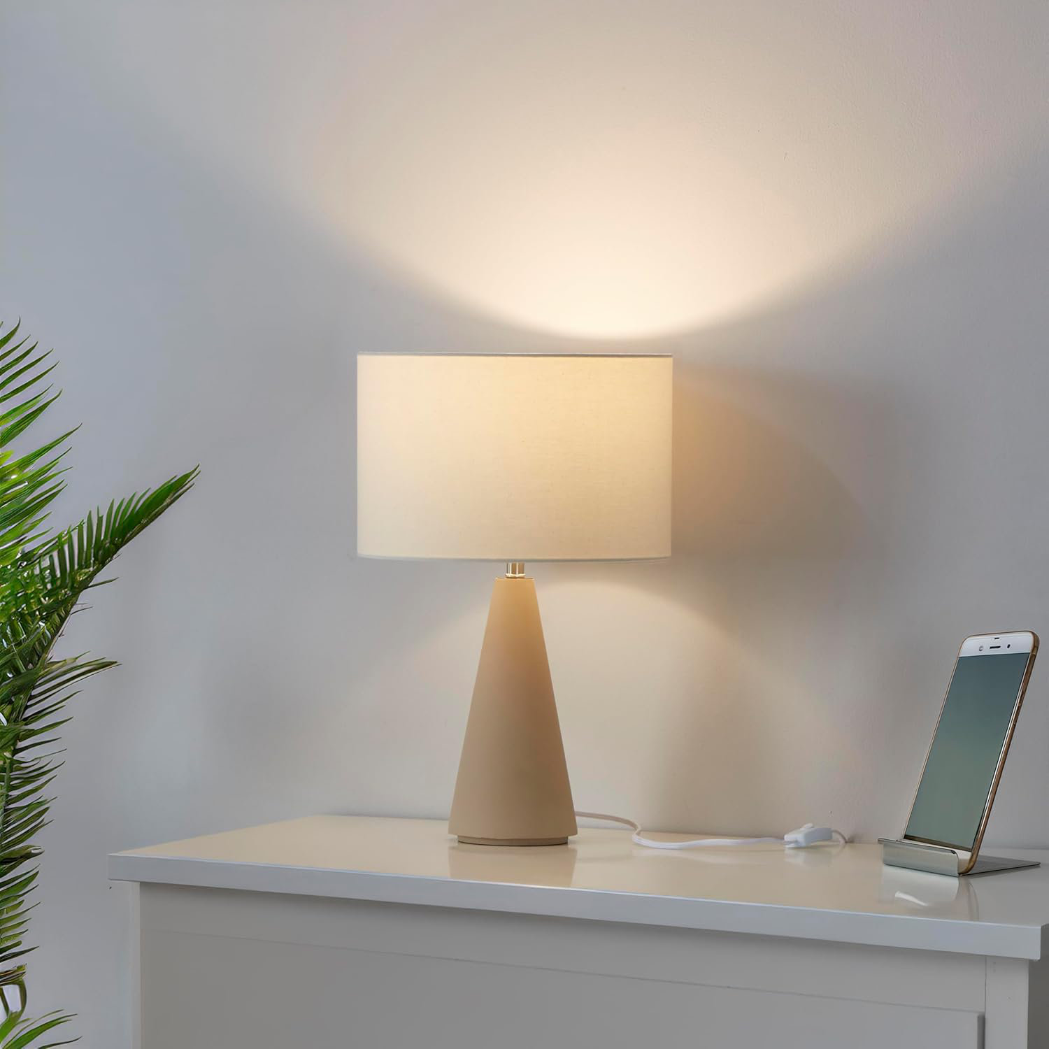 Hokku Designs Modern Led Table Lamp - Minimalist Cement Tower Light For ...