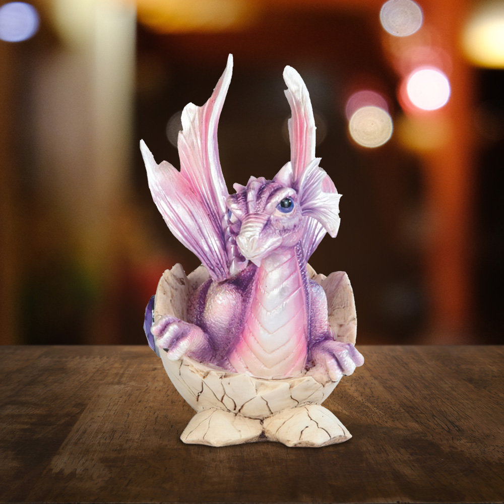 Trinx Jenesa 4"H February Birthstone Purple Dragon Figurine Unique ...
