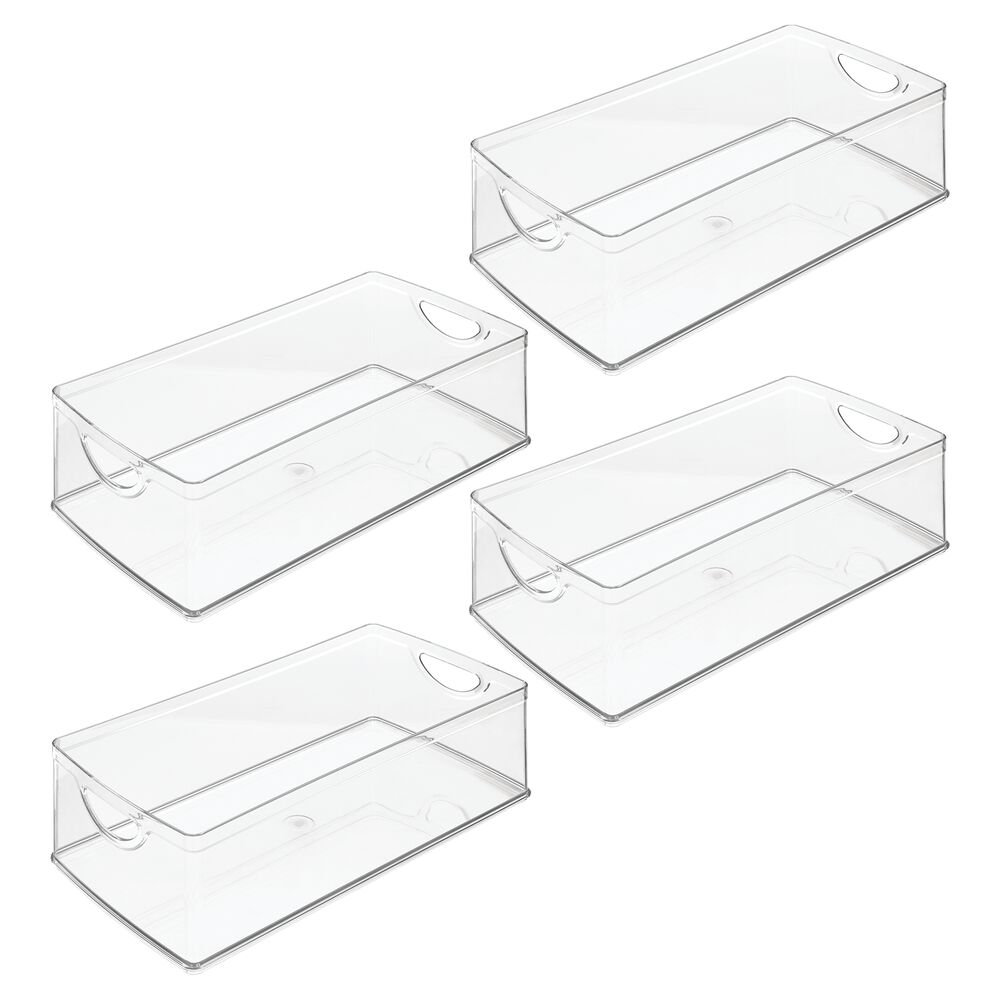 iDesign Set of 4 Plastic Kitchen Cabinet Storage Bins - Clear | Wayfair