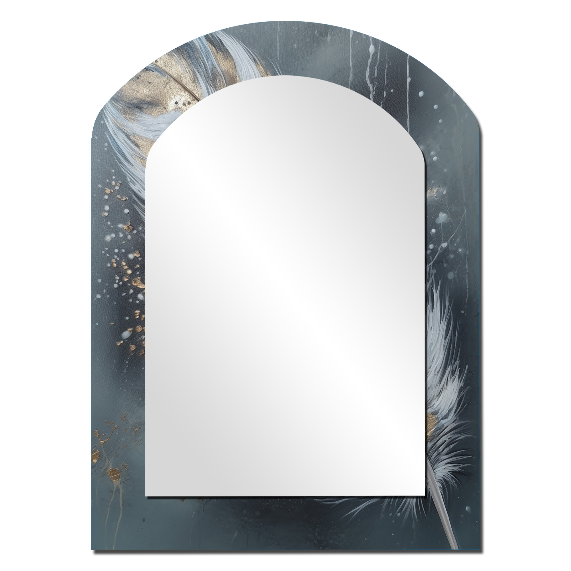 Dakota Fields Gold Feather Wanderlust II - Glam Feather Asymmetrical ...