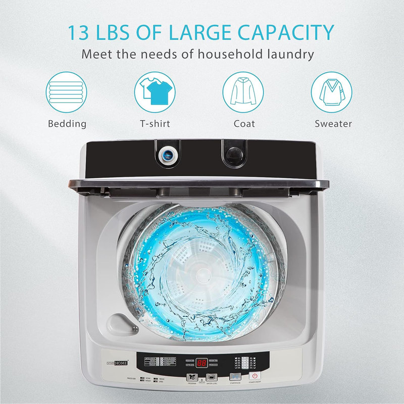 VIVOHOME 2 in 1 Portable Compact Full Automatic Washing Machine ...