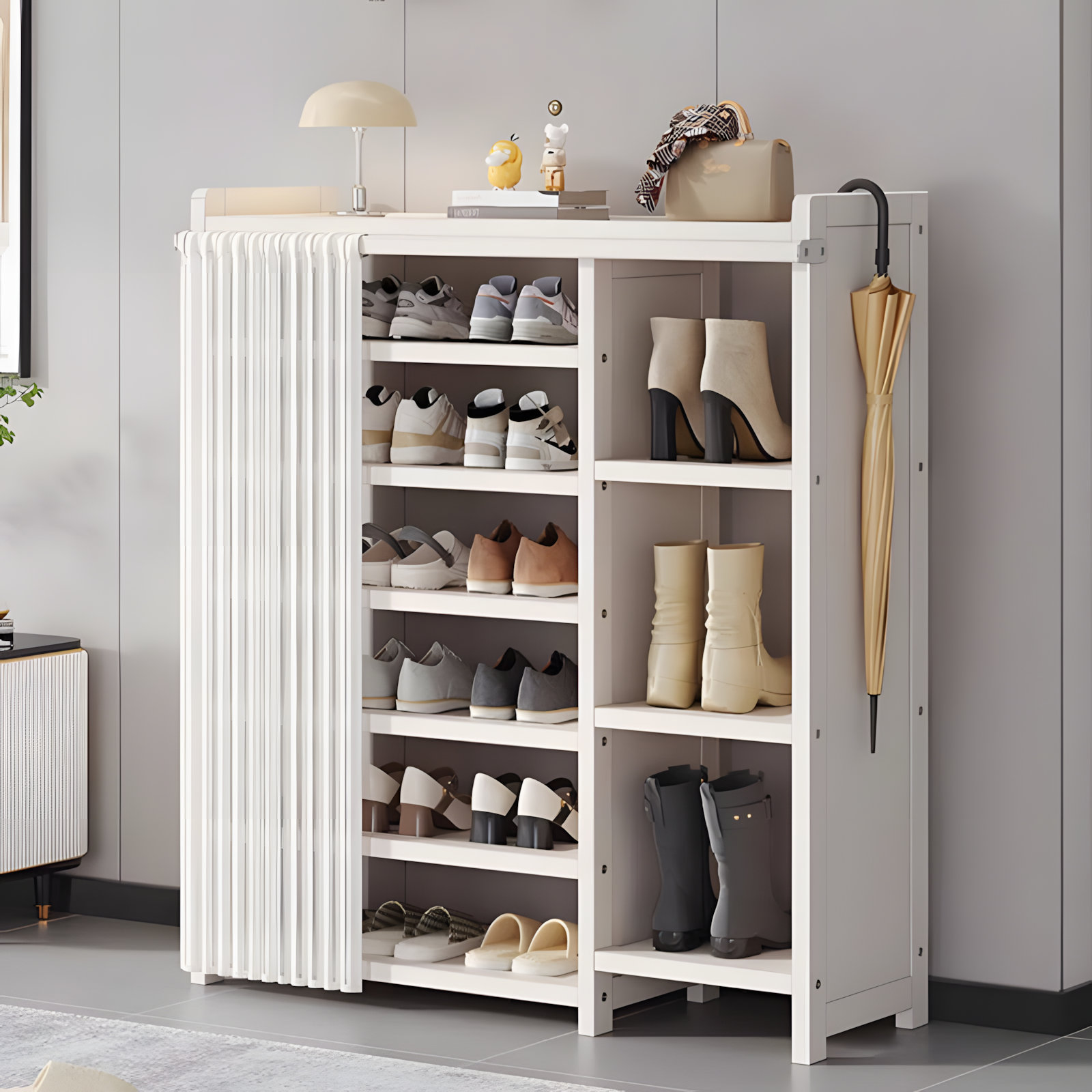 Latitude Run® 7-Tier Shoe Rack For Home, Dorm, And Hallway - Dust-Proof ...