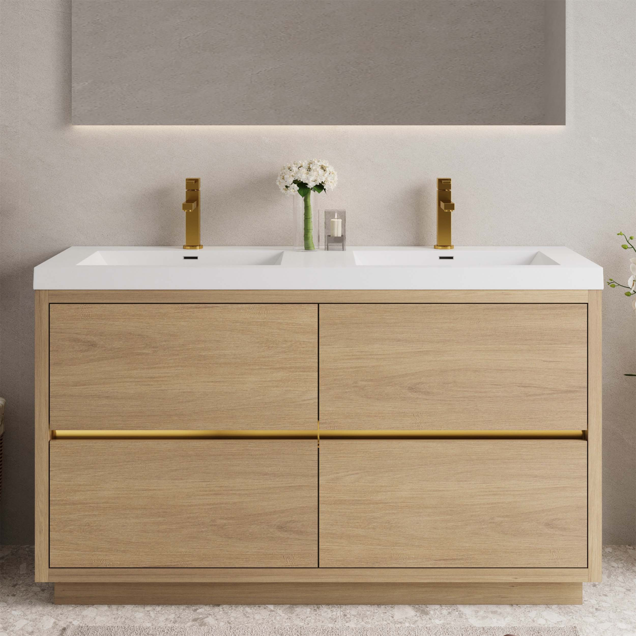 Latitude Run® Freestanding Bathroom Vanity with Double Sinks, Bathroom ...