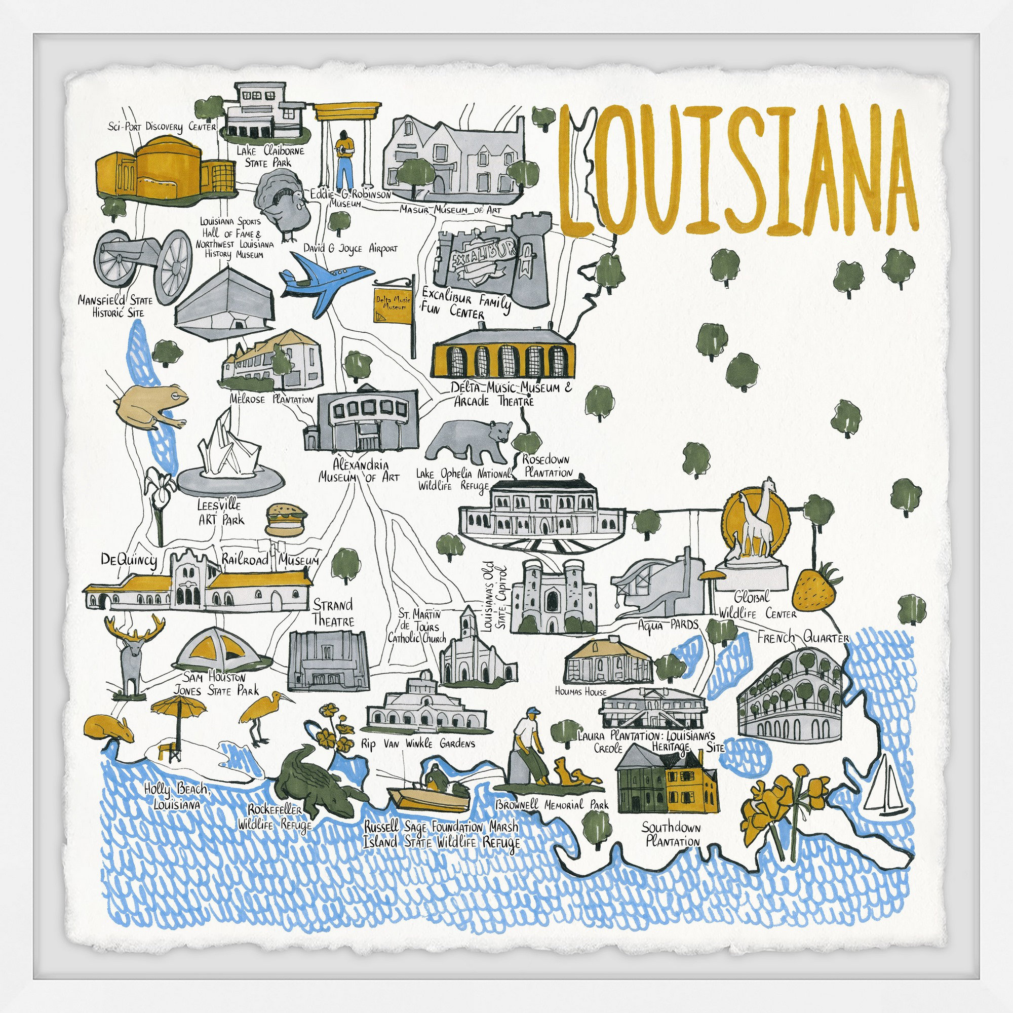 Trinx 'White Louisiana Spots' - Picture Frame Print on Paper - Wayfair ...