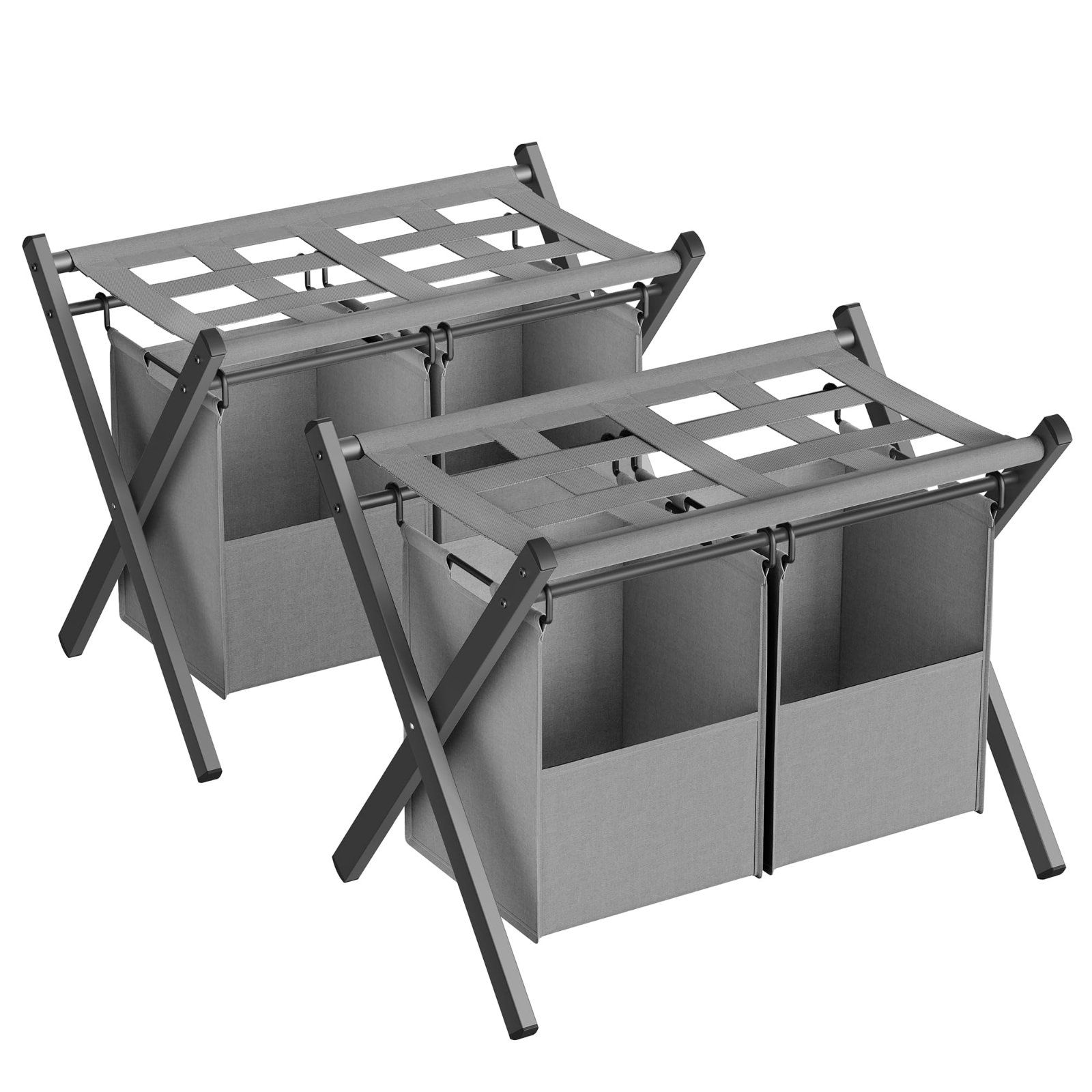 Bisiot 2 Pack Luggage Racks With 2 Removable Laundry Bag | Wayfair