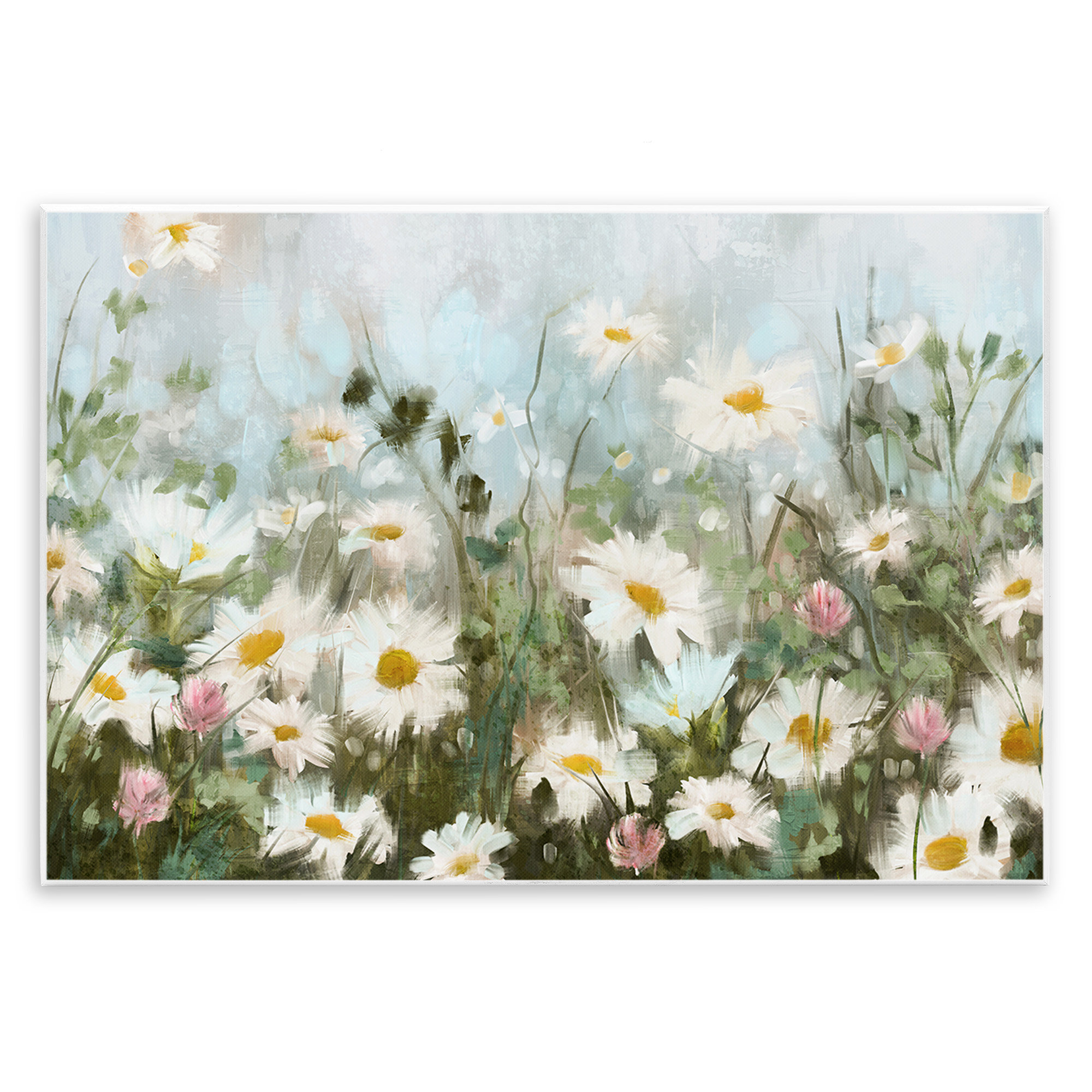 Stupell Industries Ax-029-Wood Daisy Field On MDF by Nina Blue Painting ...