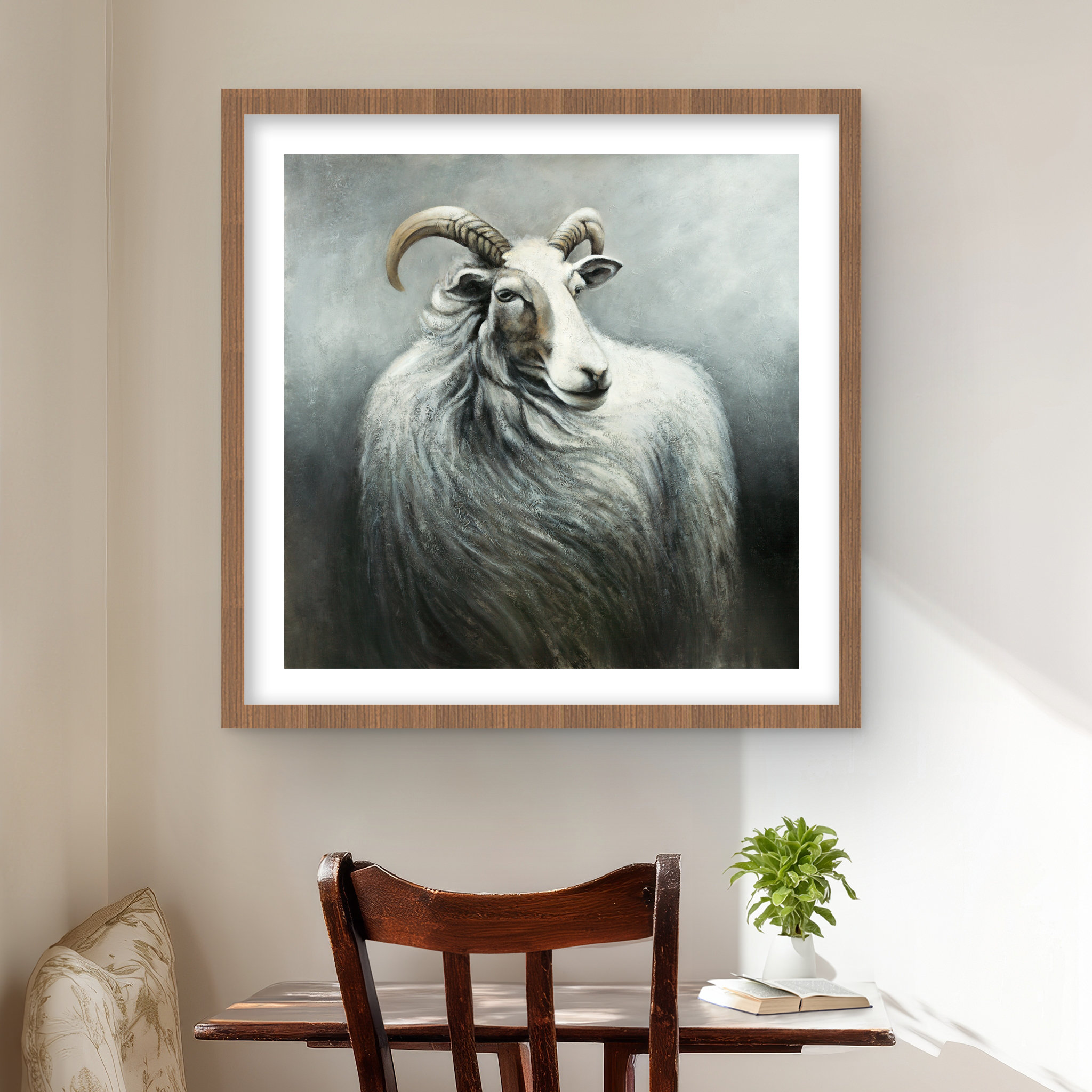 Lark Manor™ Cashmere Goat - Livingroom Animals Framed Matted Print ...