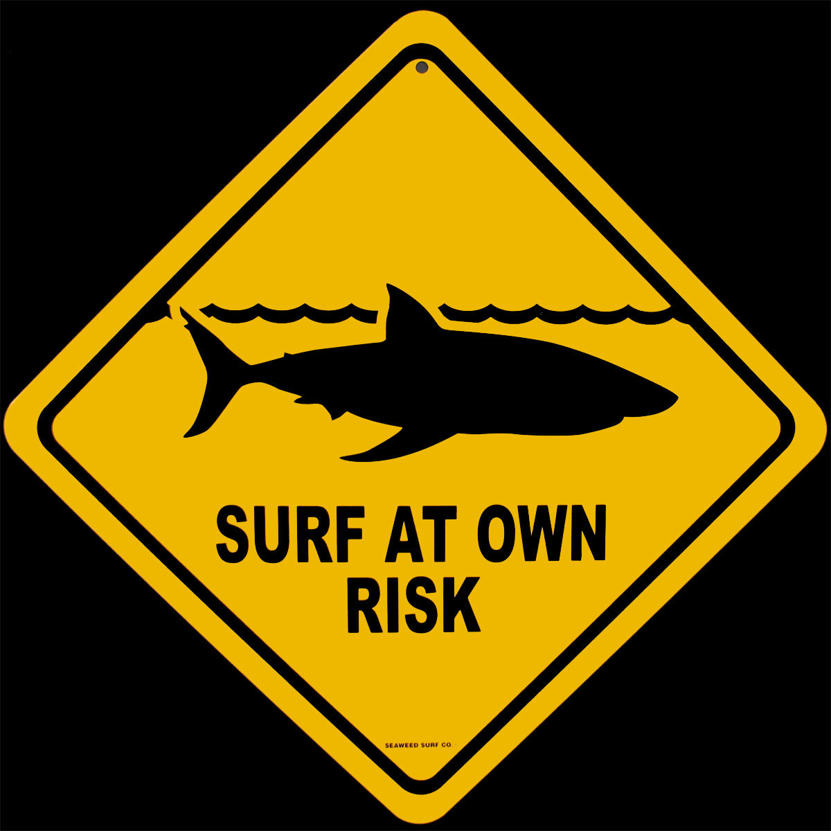 Treasure Gurus Shark Warning Sign Surf at Own Risk Surfboard Wall Art ...