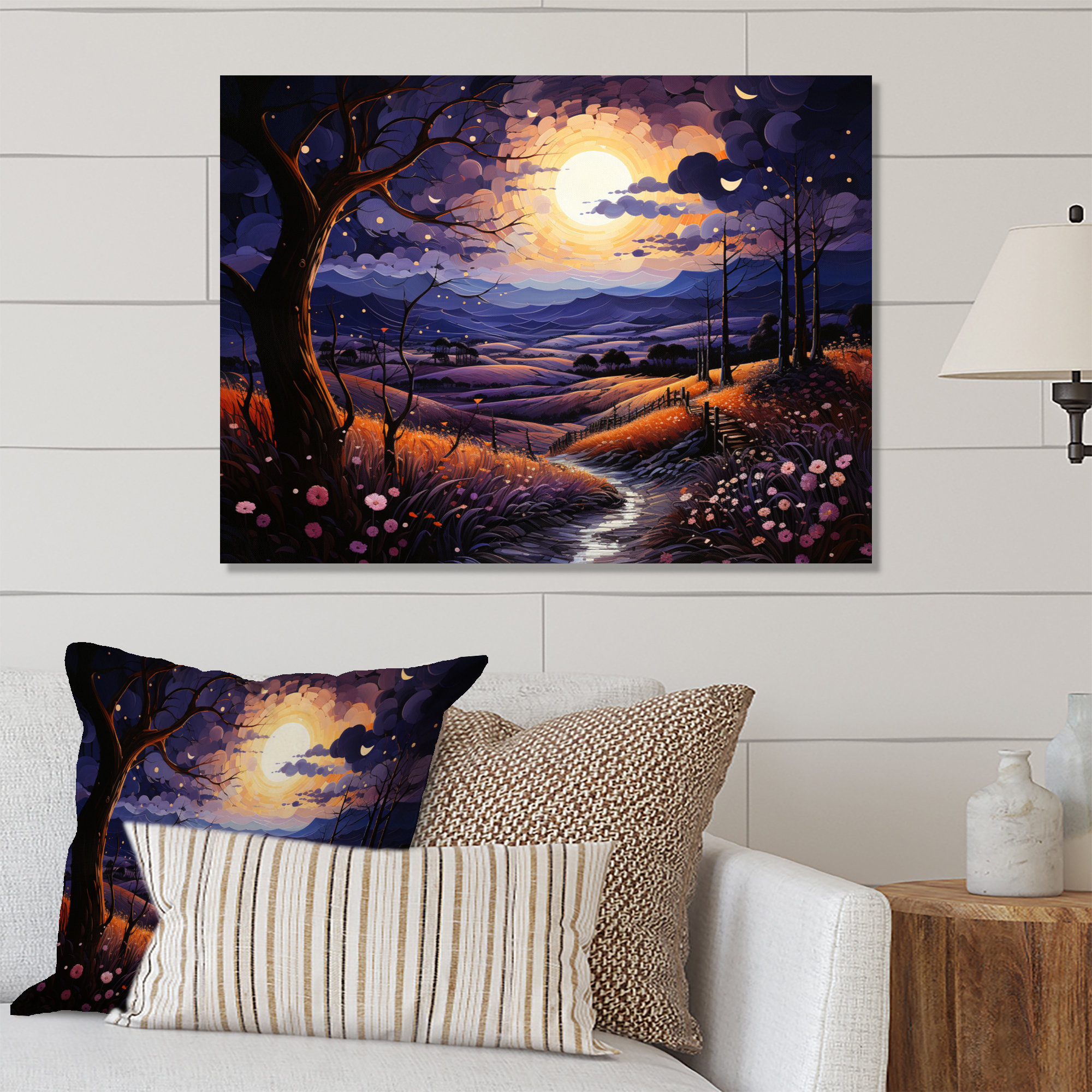Loon Peak Countryside Nightfall Patchwork Landscape V - Landscapes Metal Wall Decor - Wayfair Canada