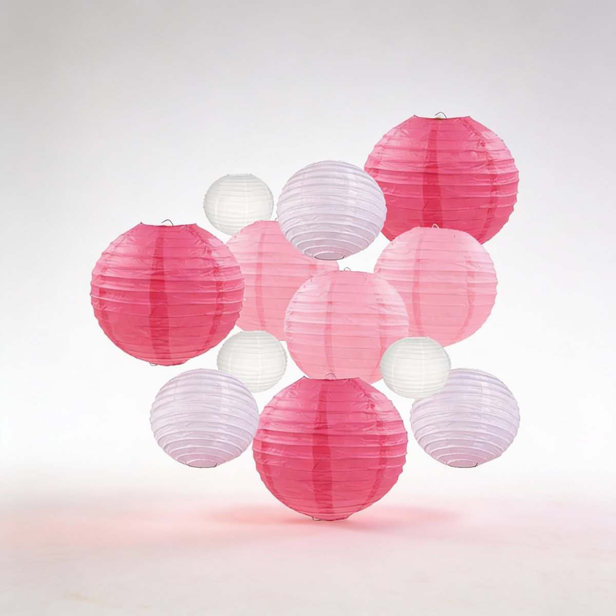 One Carter Corner Store Pink Paper Lanterns 12-Pack | 6" & 8" & 10 ...