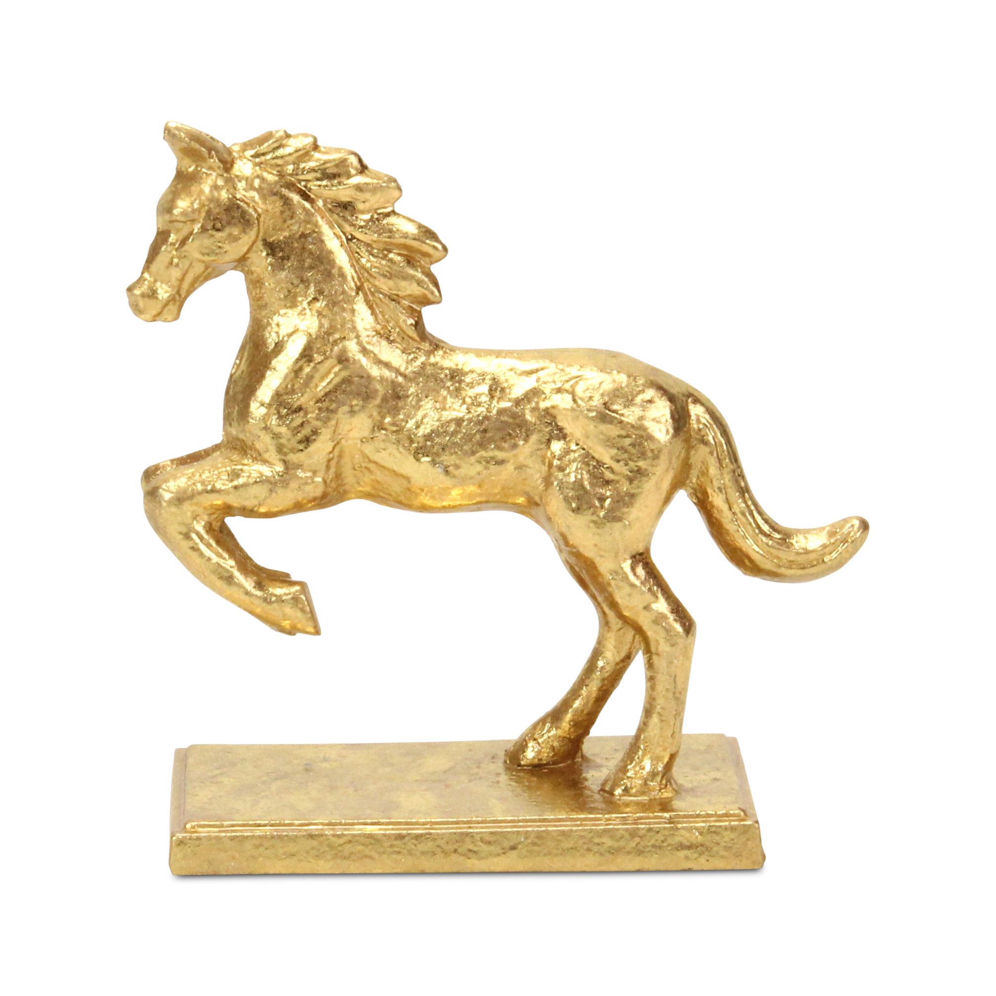House of Hampton® Balik Golden Cast Iron Rearing Horse | Wayfair