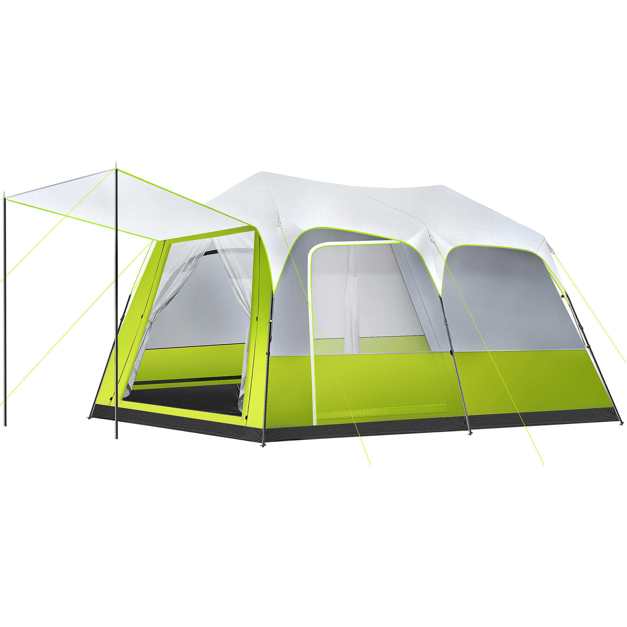 ANGGREK Cabin Tent for Camping with 1-Minute Setup, 8/10 Person Instant ...