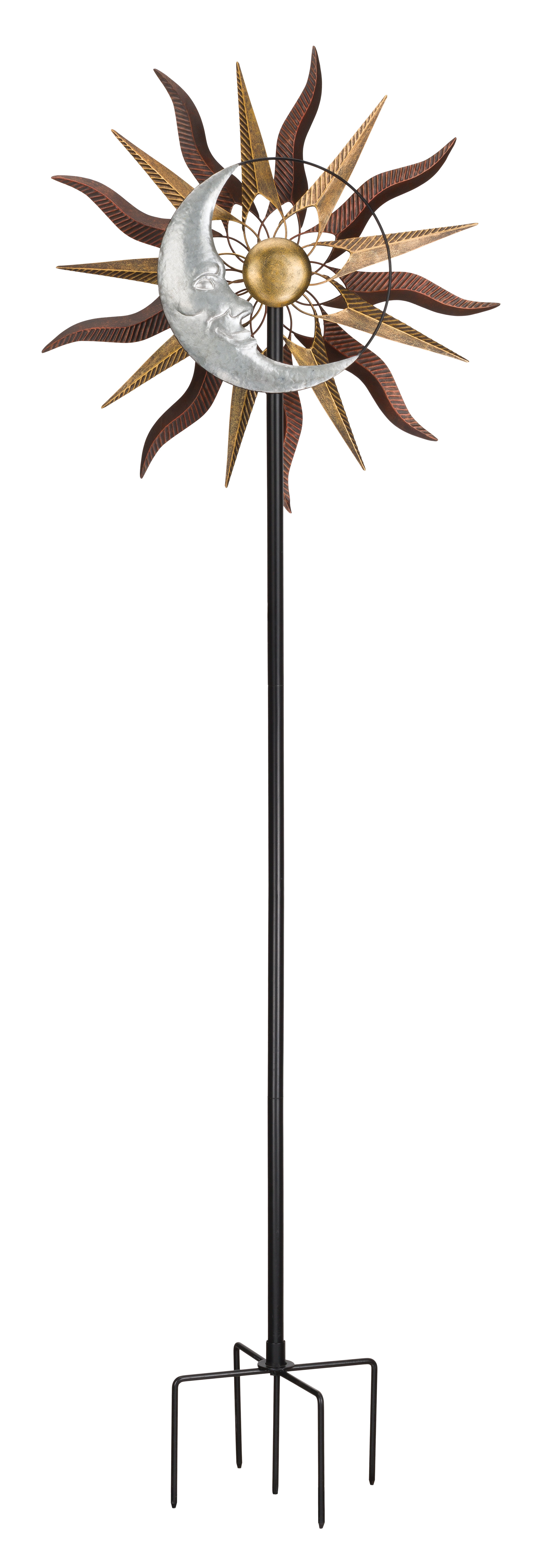 Regal Art & Gift 26" Wind Spinner Stake - Sun Moon - Wayfair Canada