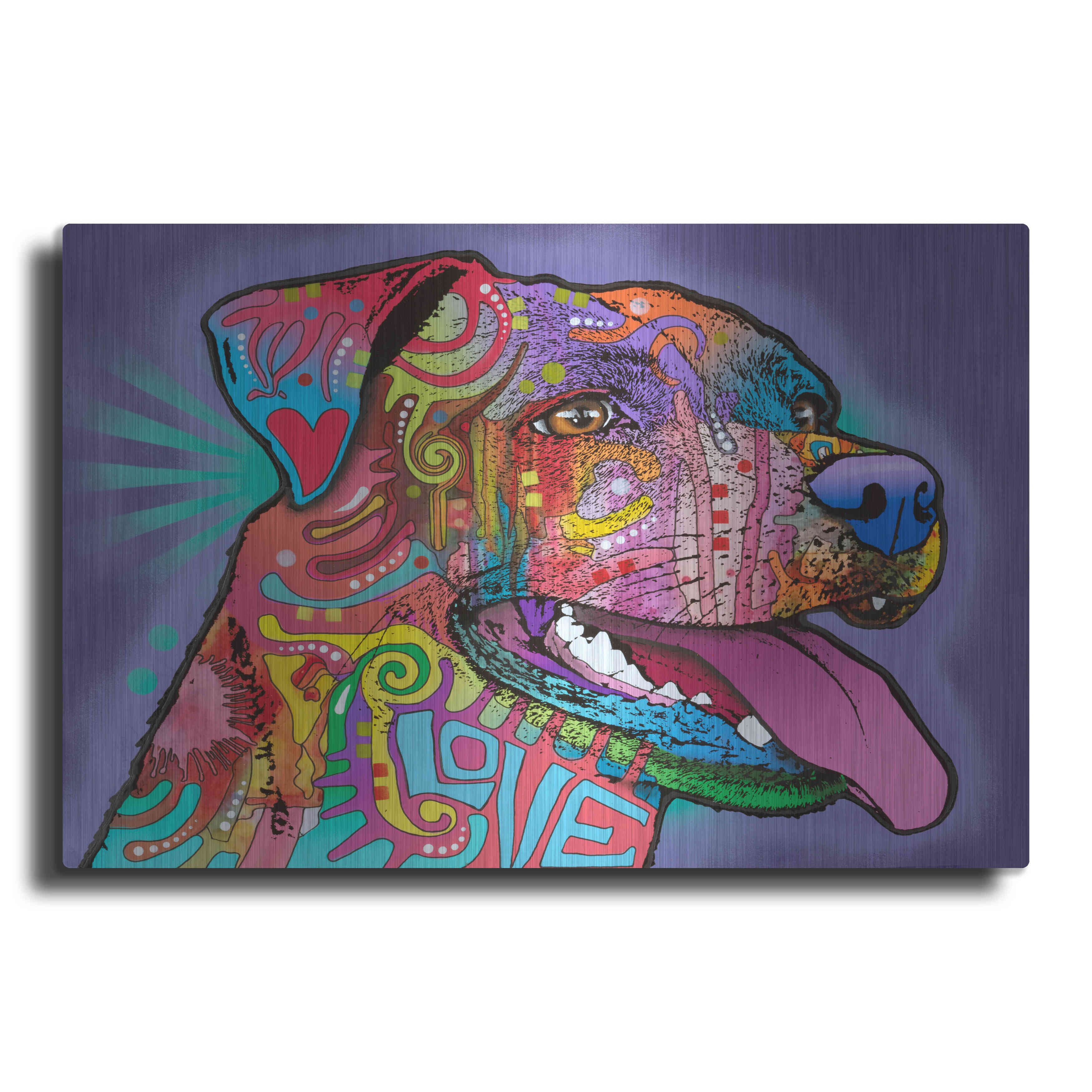 Trinx Happy Lab by Dean Russo - Unframed Graphic Art on Metal | Wayfair