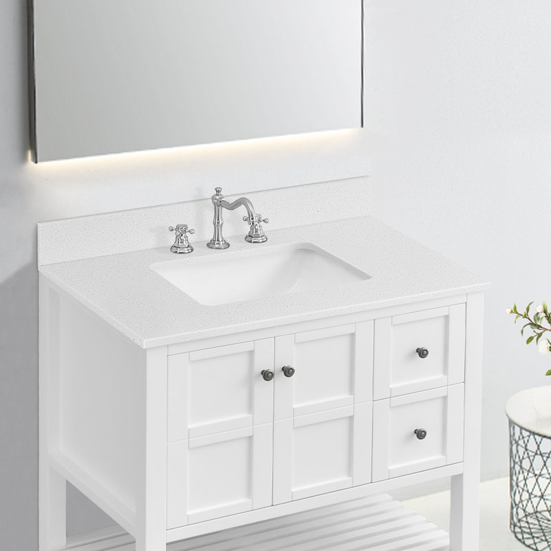 Enyibath 36 Inch Quartz Stone Bathroom Vanity Top And Single Sink | Wayfair