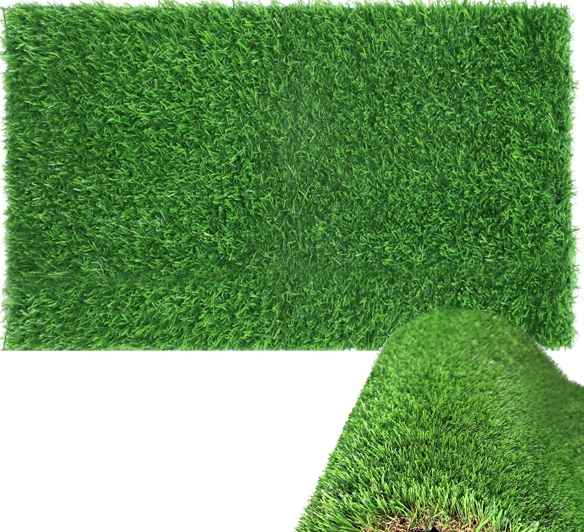 ESHOO 1.5 Inch Pile Height Ultrathick Artificial Grass Turf 2FTX10FT,Luxurious PU Backing Indoor ...