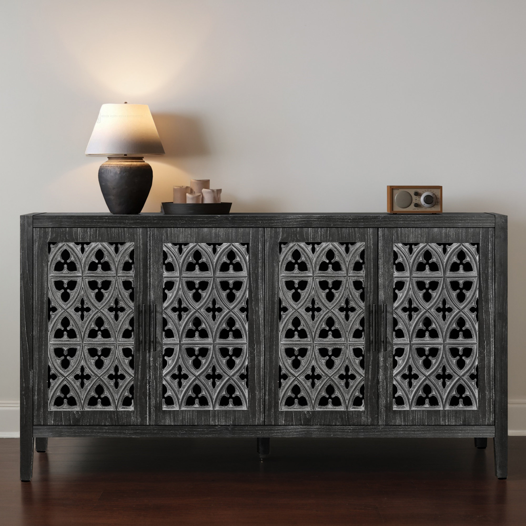 Canora Grey 60" Kitchen Storage Sideboard Buffet Cabinet Console Table ...