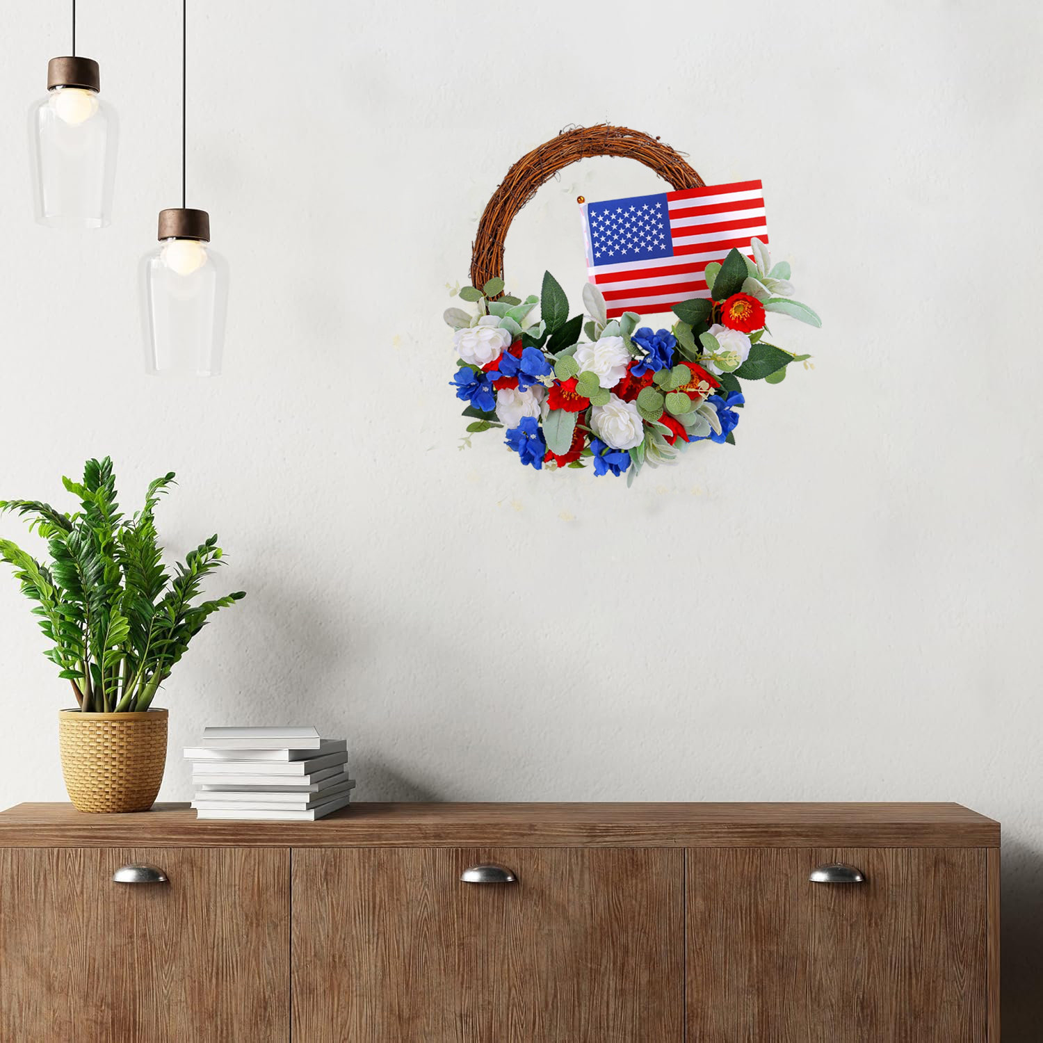 The Holiday Aisle® 15-Inch Fourth Of July Independence Day Wreath Flag ...