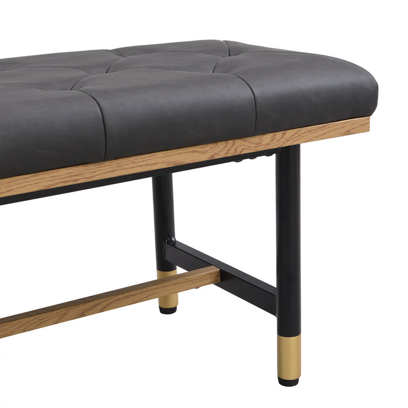 Ebern Designs Makayla Faux Leather Upholstered Bench | Wayfair