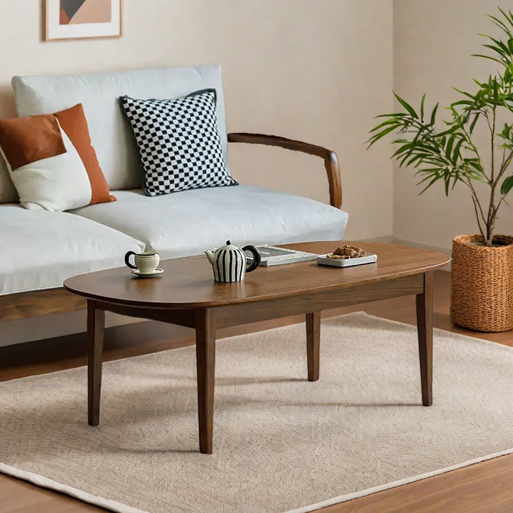 Corrigan Studio® All-solid wood minimalist elliptical coffee table ...