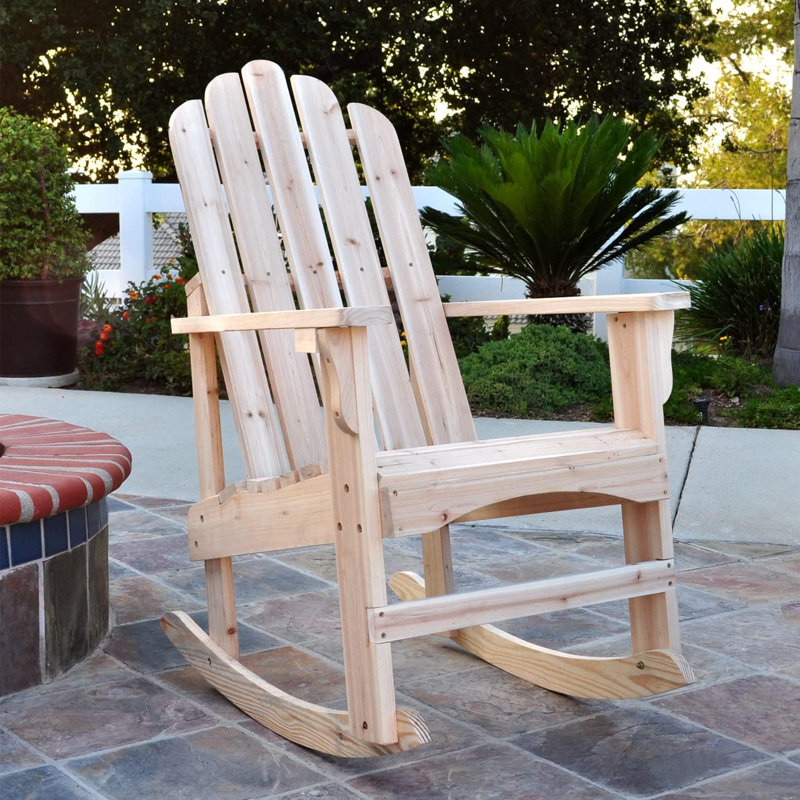 Rosecliff Heights Porch Rocker, Indoor Outdoor Wood Rocking Chair ...