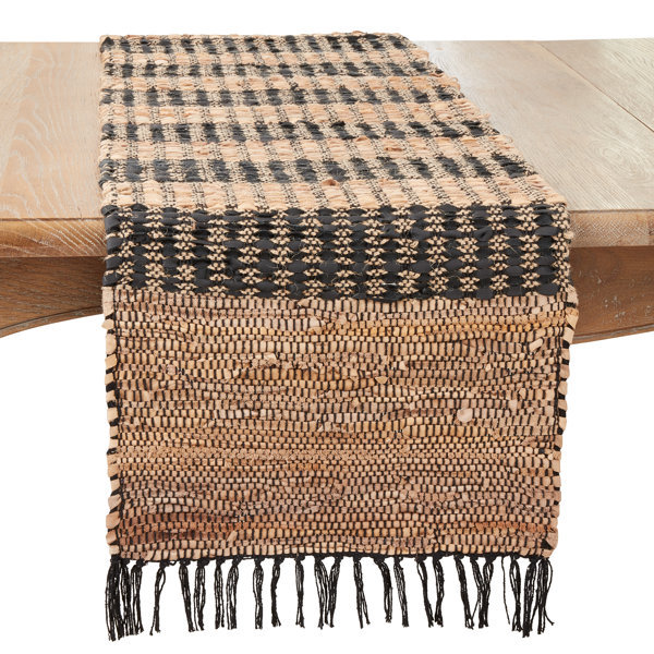 Saro Exotic Charm Striped Chindi Table Runner | Wayfair
