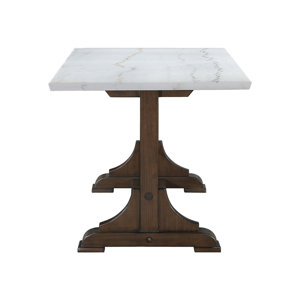 Lark Manor™ 66-inch Marble Top Counter Height Dining Table White | Wayfair