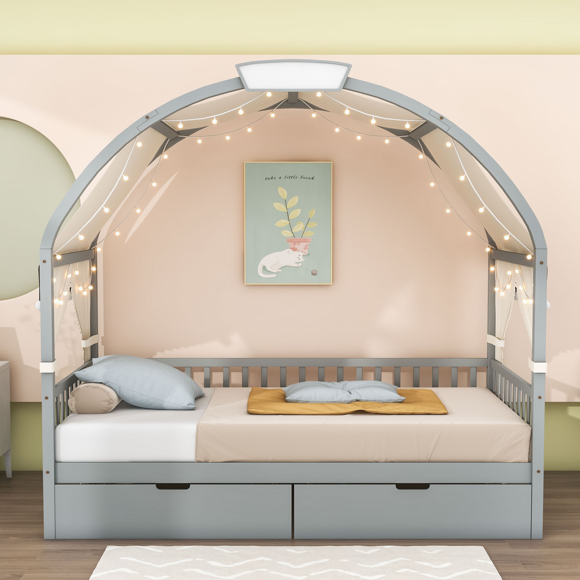 Harper Orchard Twin Platform Bed with Interactive Whiteboard - Wayfair ...