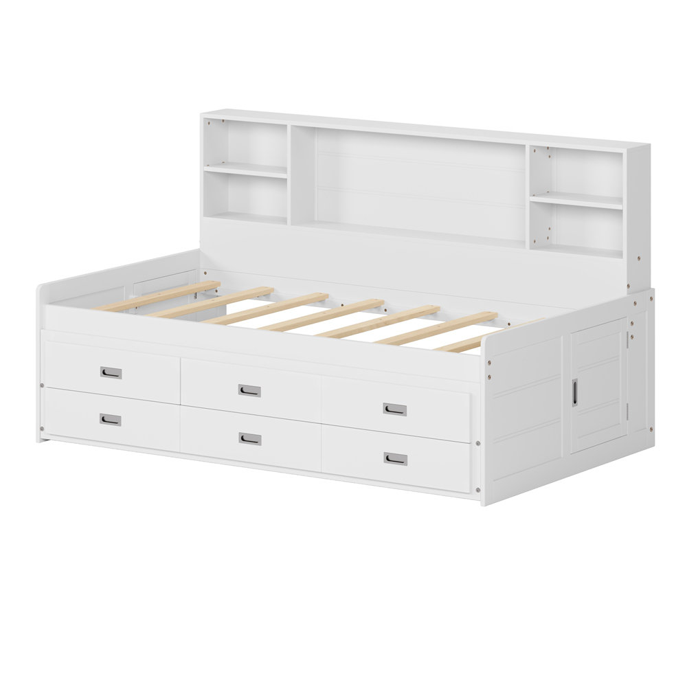 Latitude Run® Captain Shimberg With Storage Bookcase Headboard,Captain ...