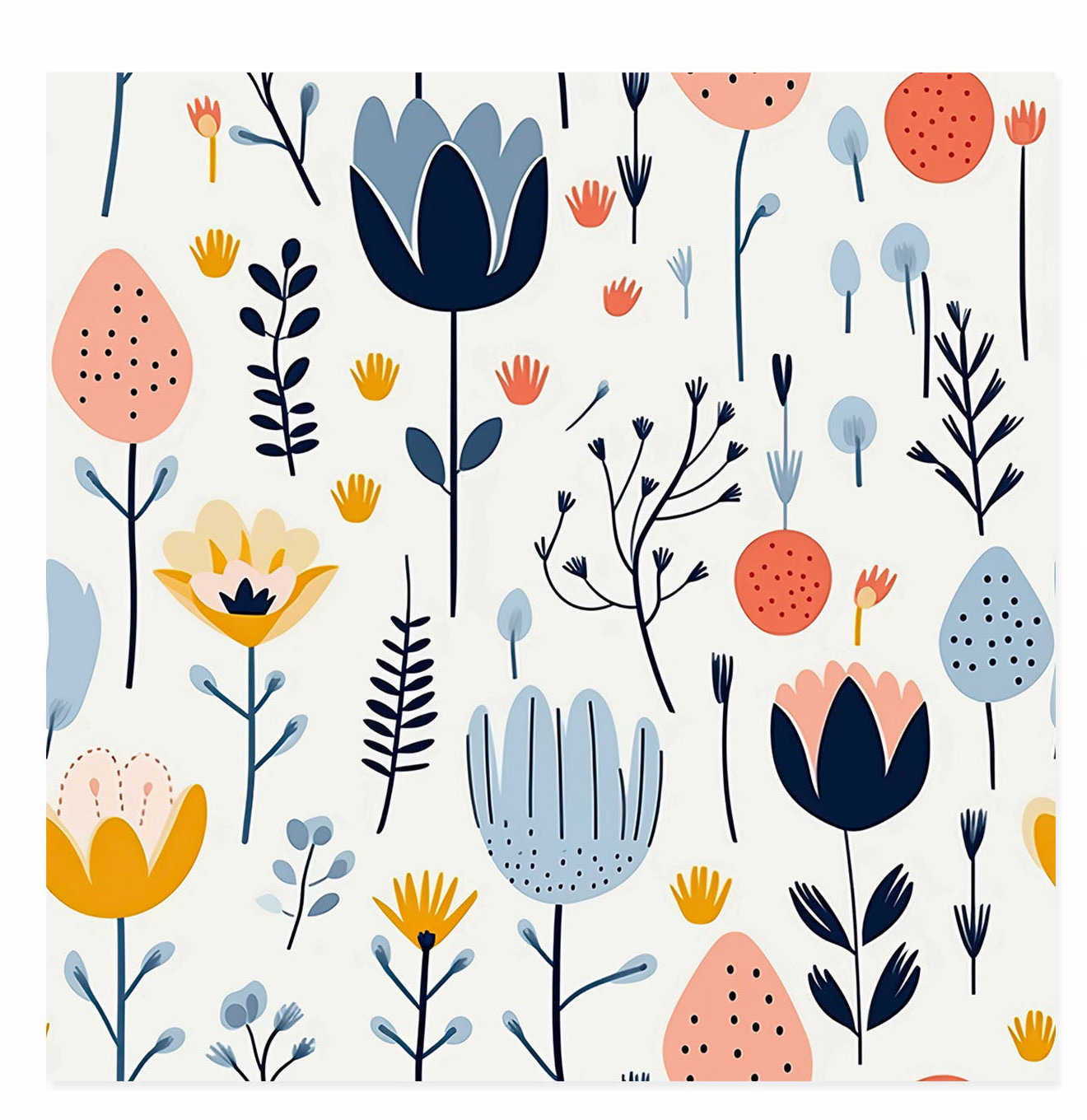 Winston Porter Botanical Scandinavian Flower Pattern VIII Scandinavian ...