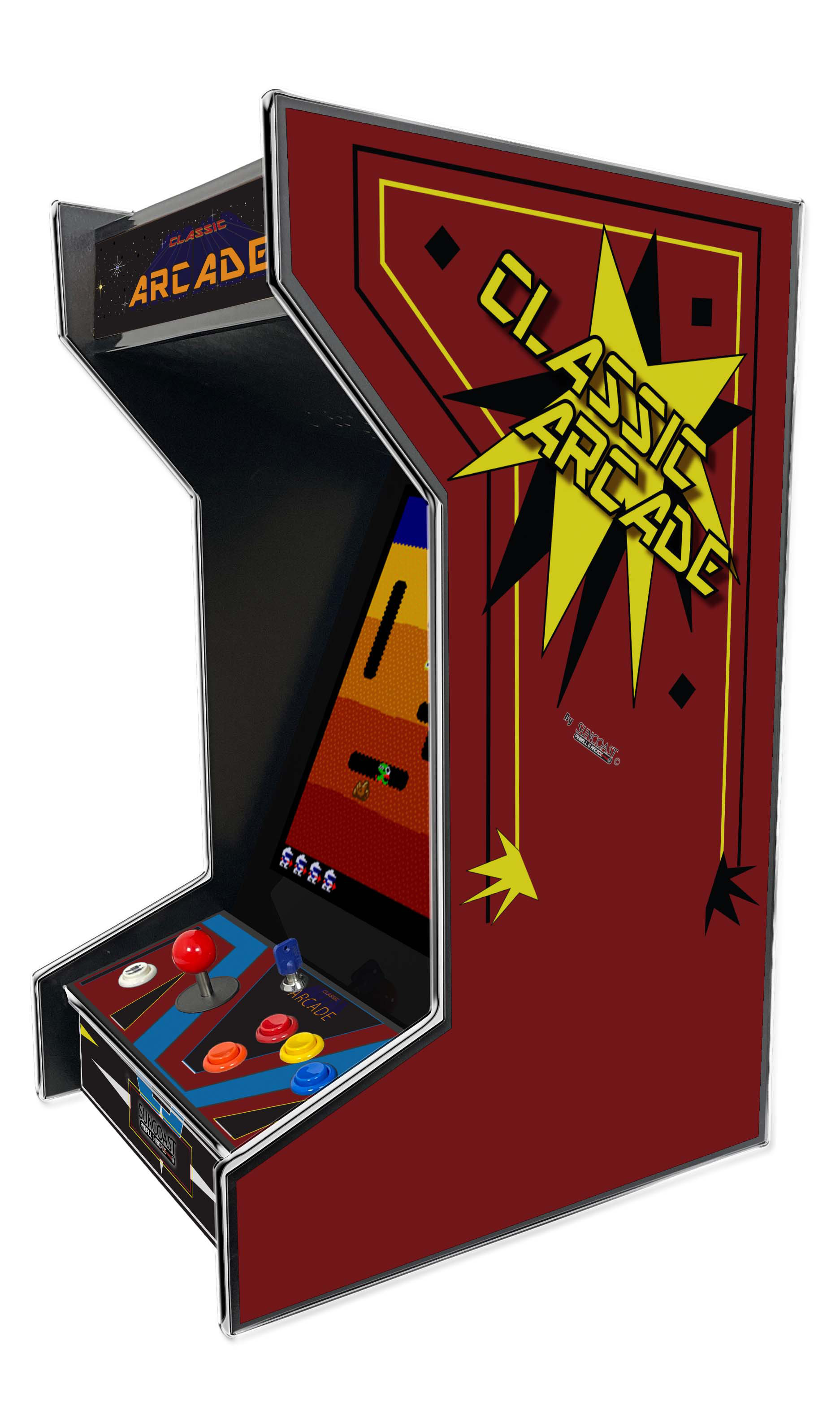 Suncoast Arcade Tabletop Arcade Machine with 19" Monitor and 60 Retro ...