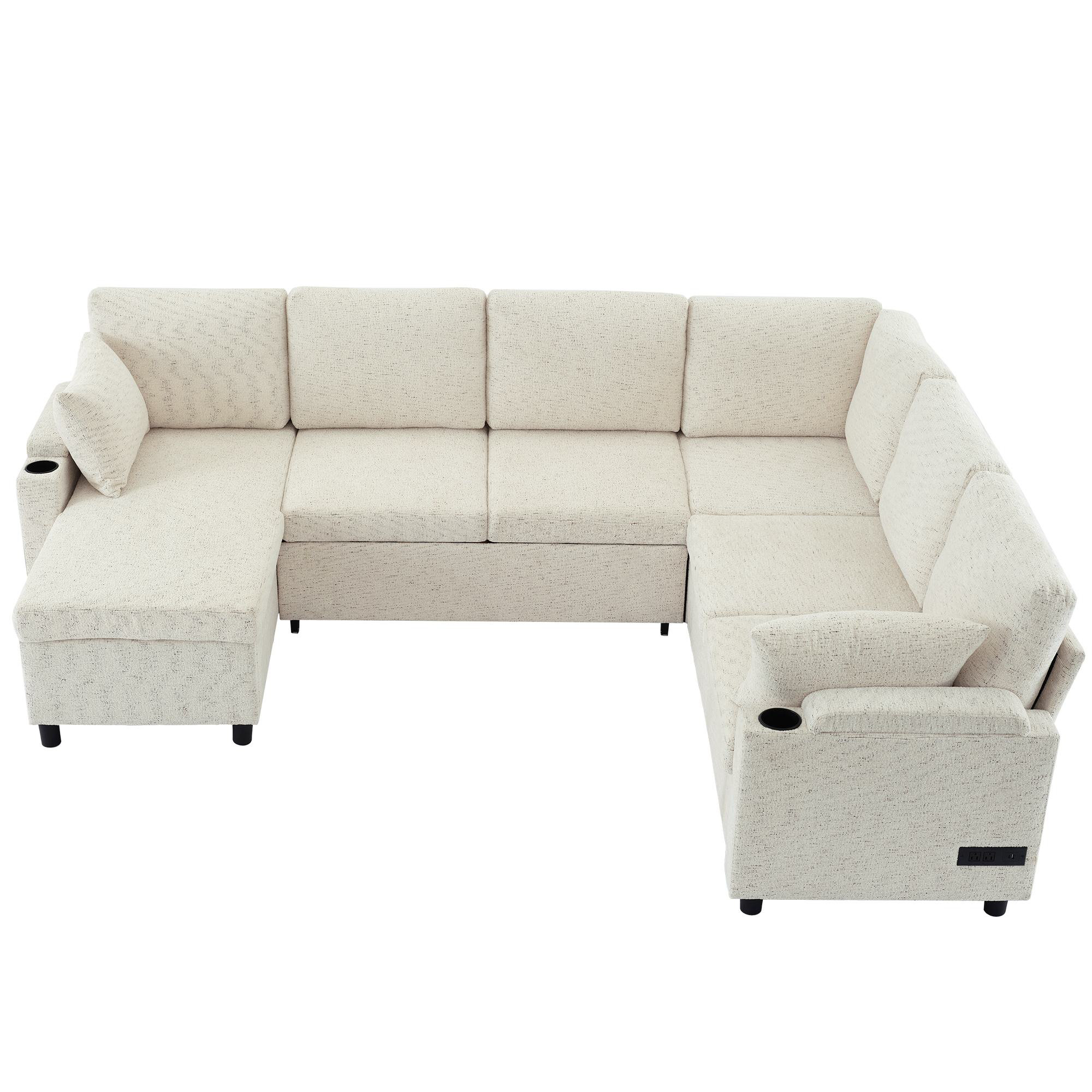 Hokku Designs Jakori 109.9" Sectional Sleeper Modular Sofa | Wayfair