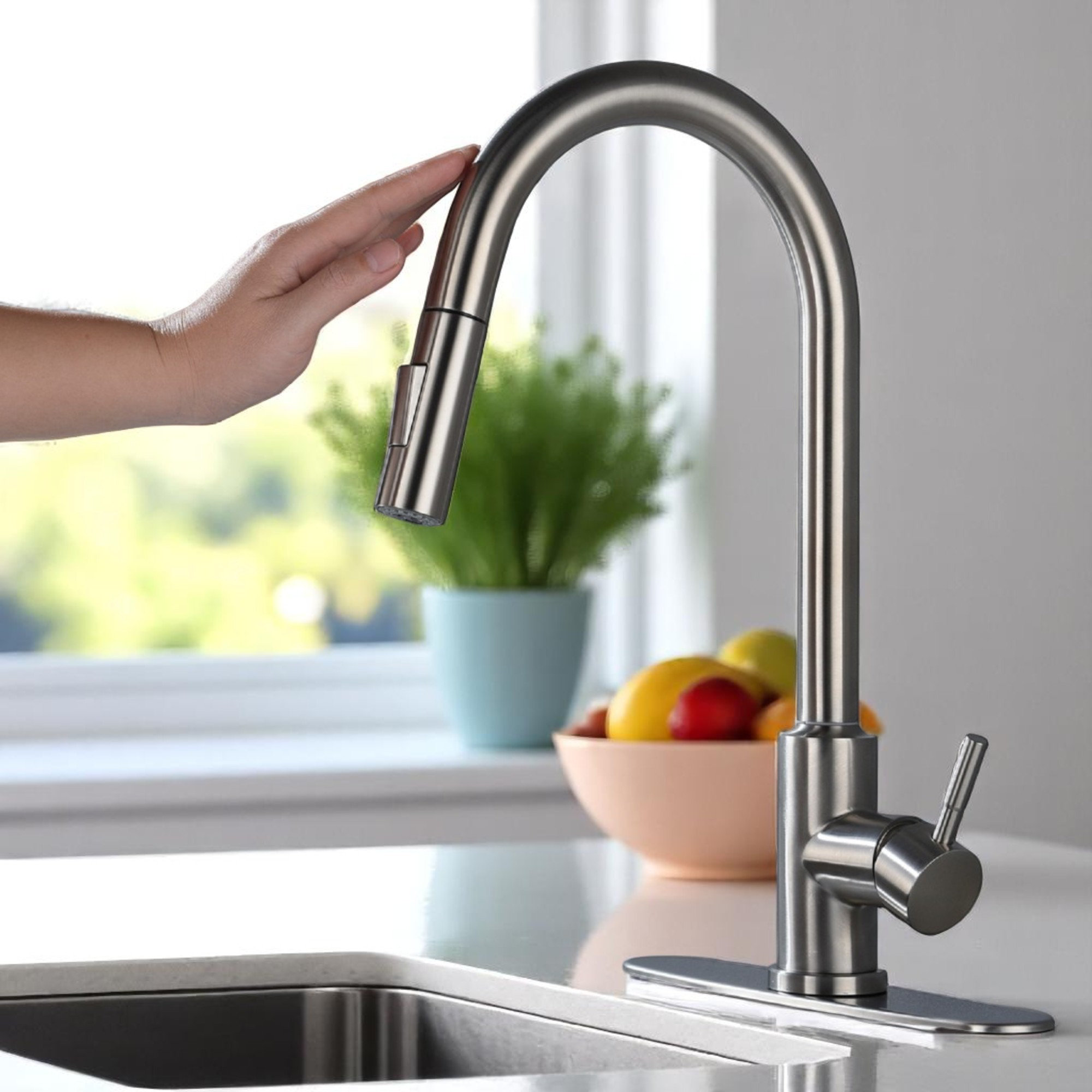 MonadLiving Pull Down Touch Sensor Kitchen Faucet | Wayfair