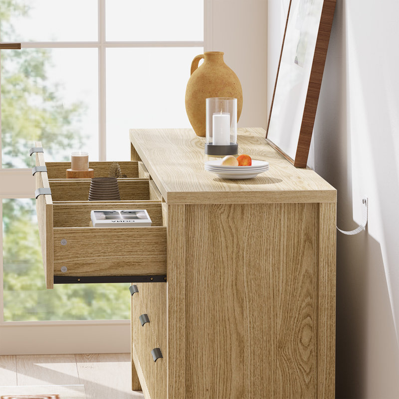 Latitude Run® Fluted 7 Drawers Dresser For Bedroom, Modern Chest Of ...