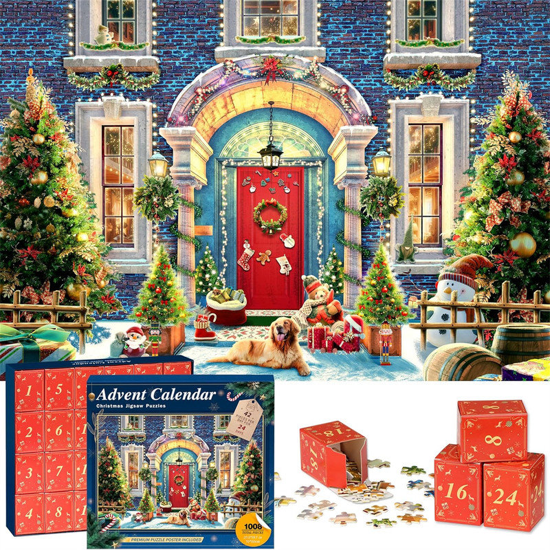 The Holiday Aisle® Advent Calendar Christmas Puzzle for Kids Adults (27 ...