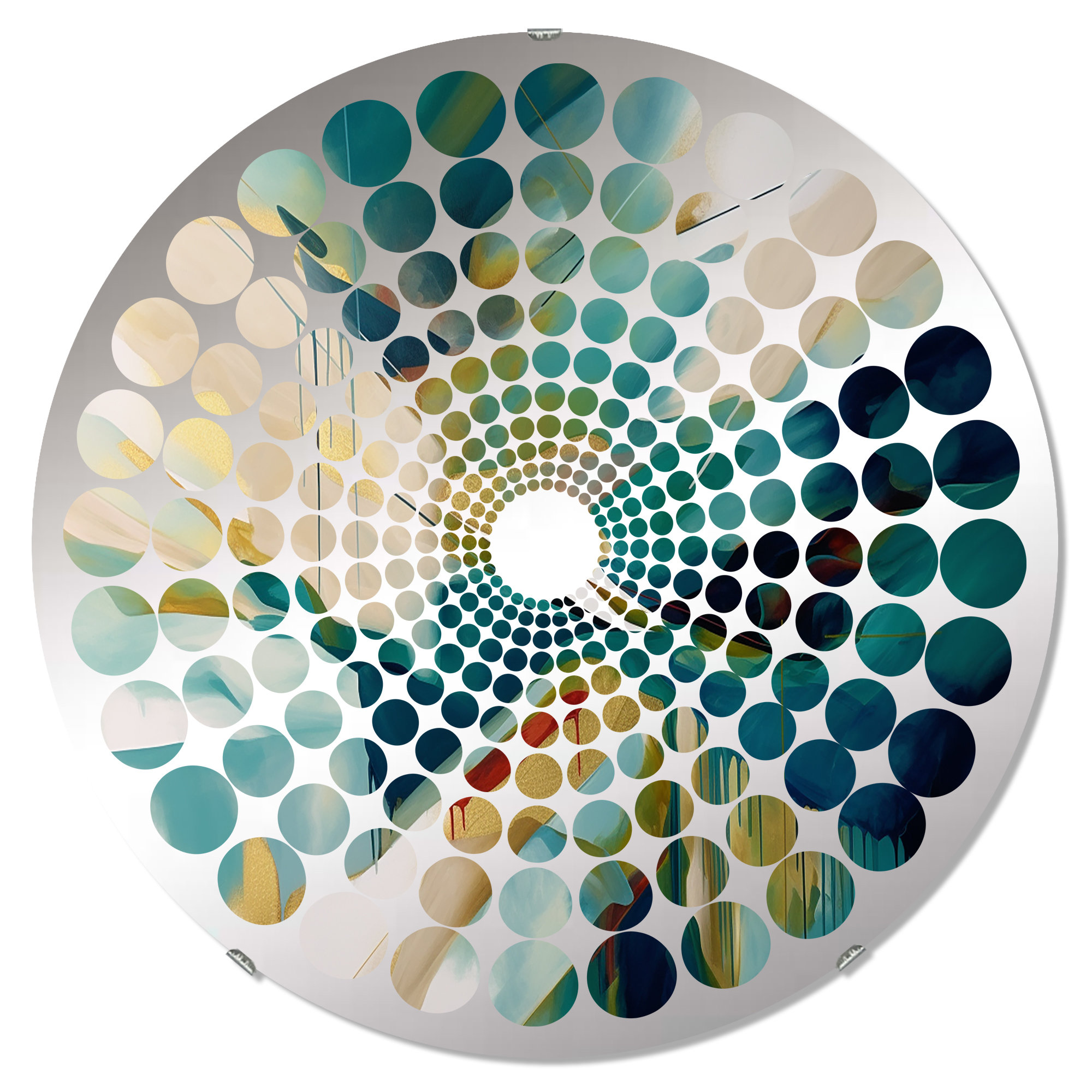 East Urban Home Cream And Green Harmonic Convergence II - Radial Dot ...