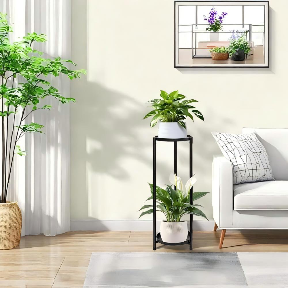 Latitude Run® Indoor And Outdoor Double Layer 24 Inch High Black Flower ...