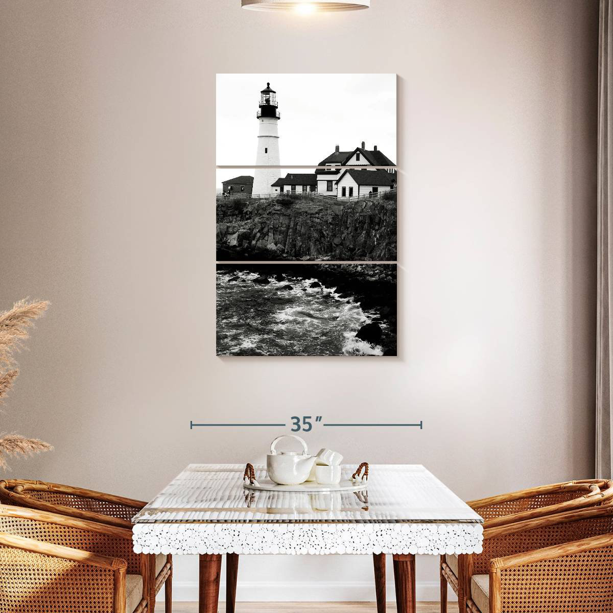 Ebern Designs Lilie Maine Lighthouse BW - Wayfair Canada