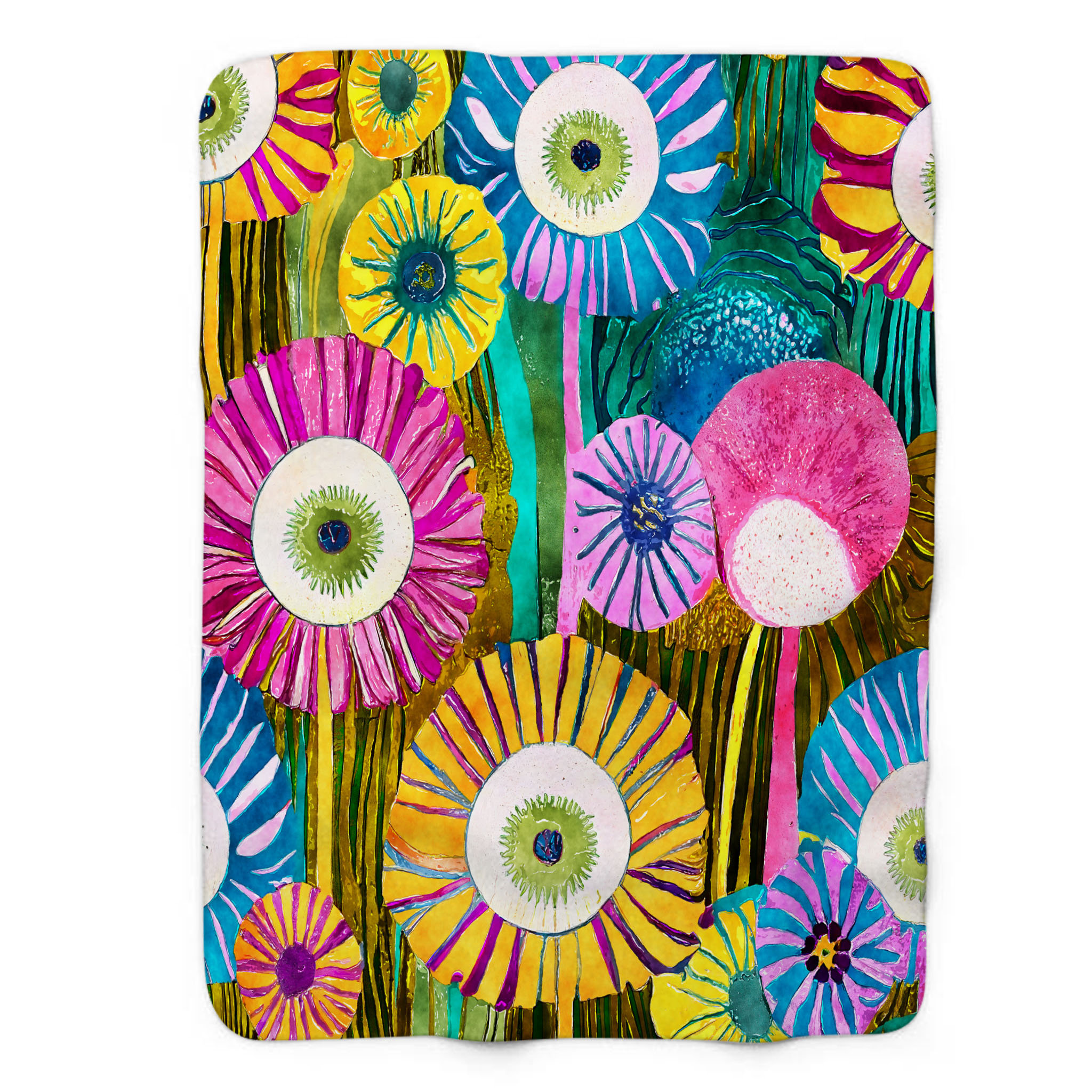 MentionedYou Colorful Dandelion Cascade Throw Blanket | Wayfair