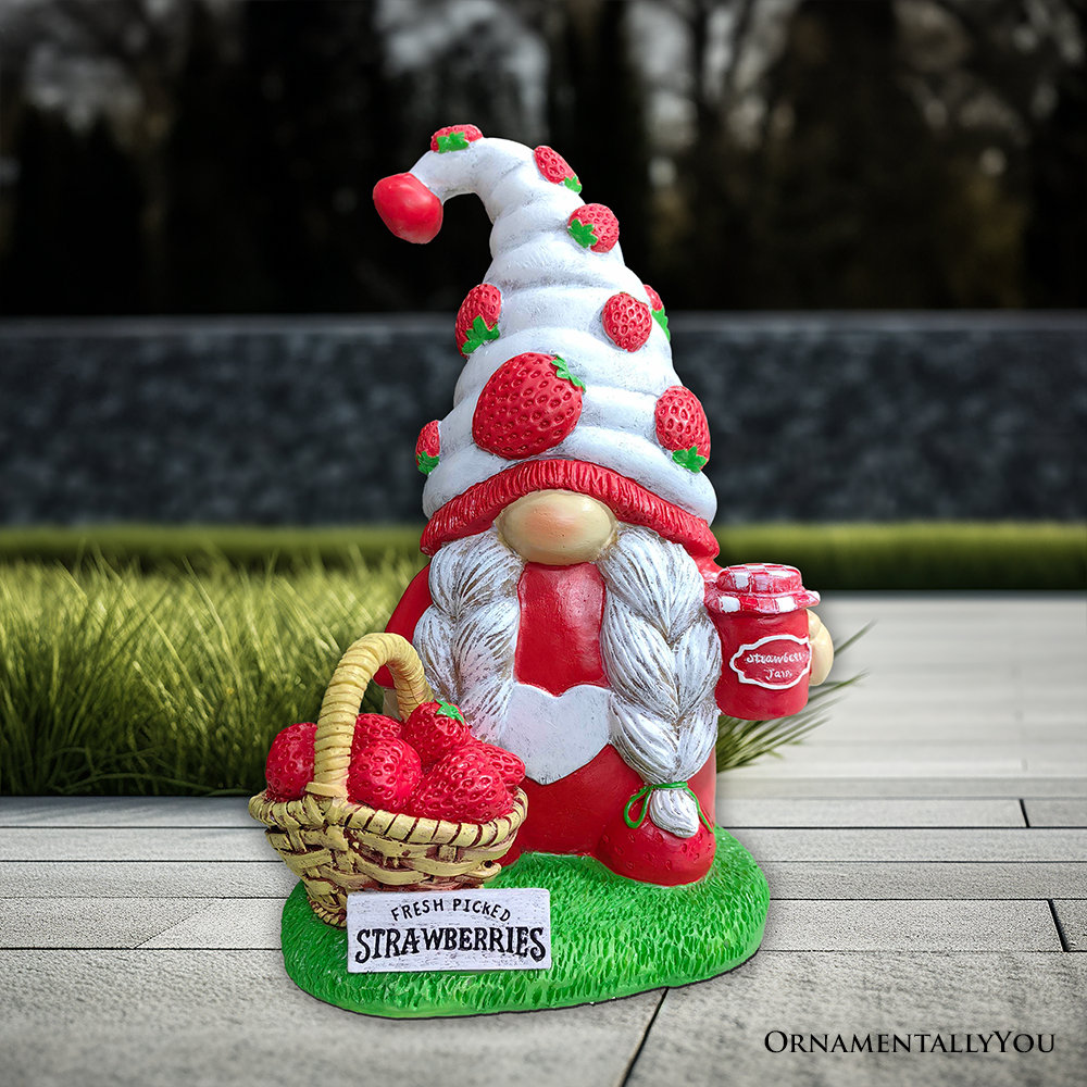 OrnamentallyYou Charming Homestead Strawberry Gnome Garden Statue ...