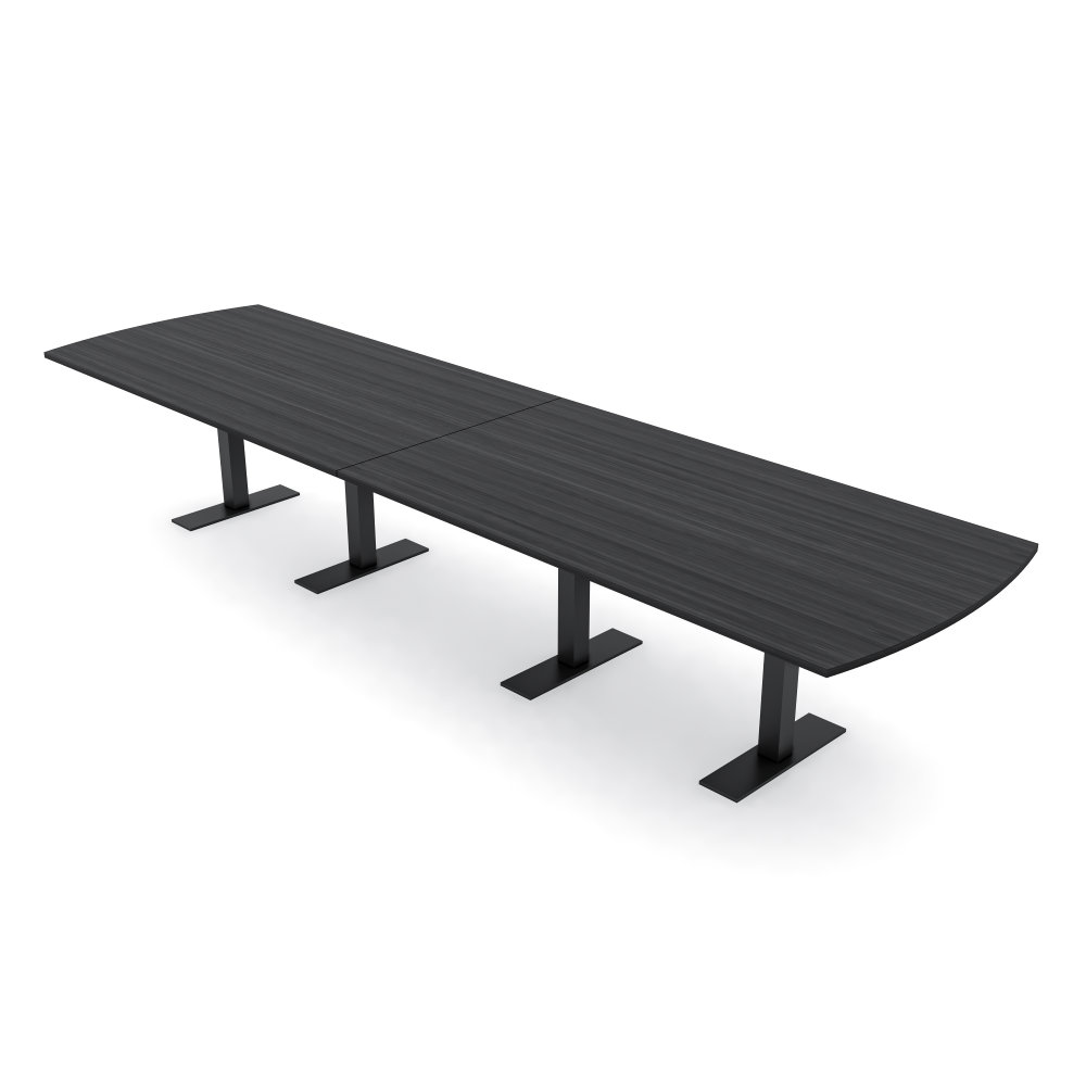 Inbox Zero Pavert Arc Rectangle Conference Table with Metal T Base ...