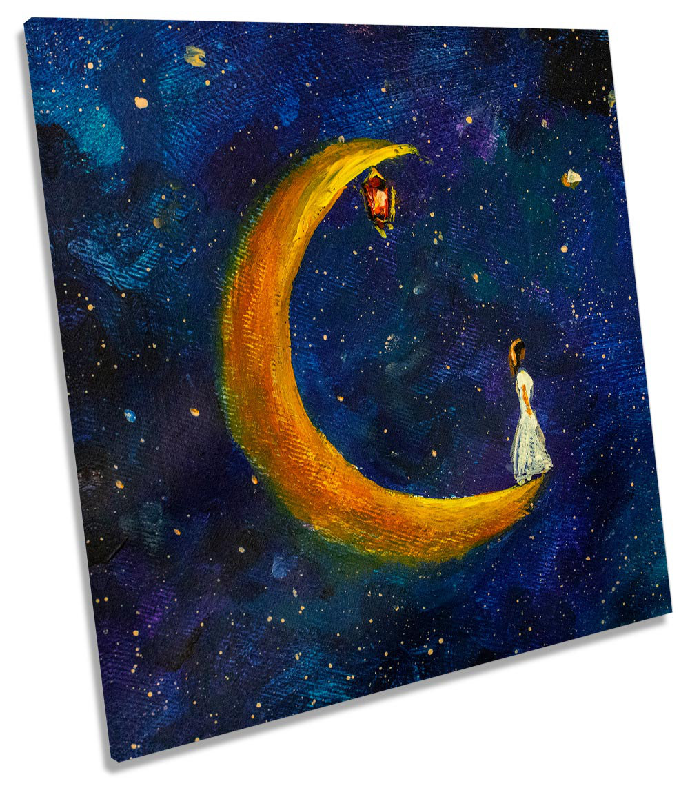 Marlow Home Co. Moon Stars Fairy Tale - Wrapped Canvas Painting ...